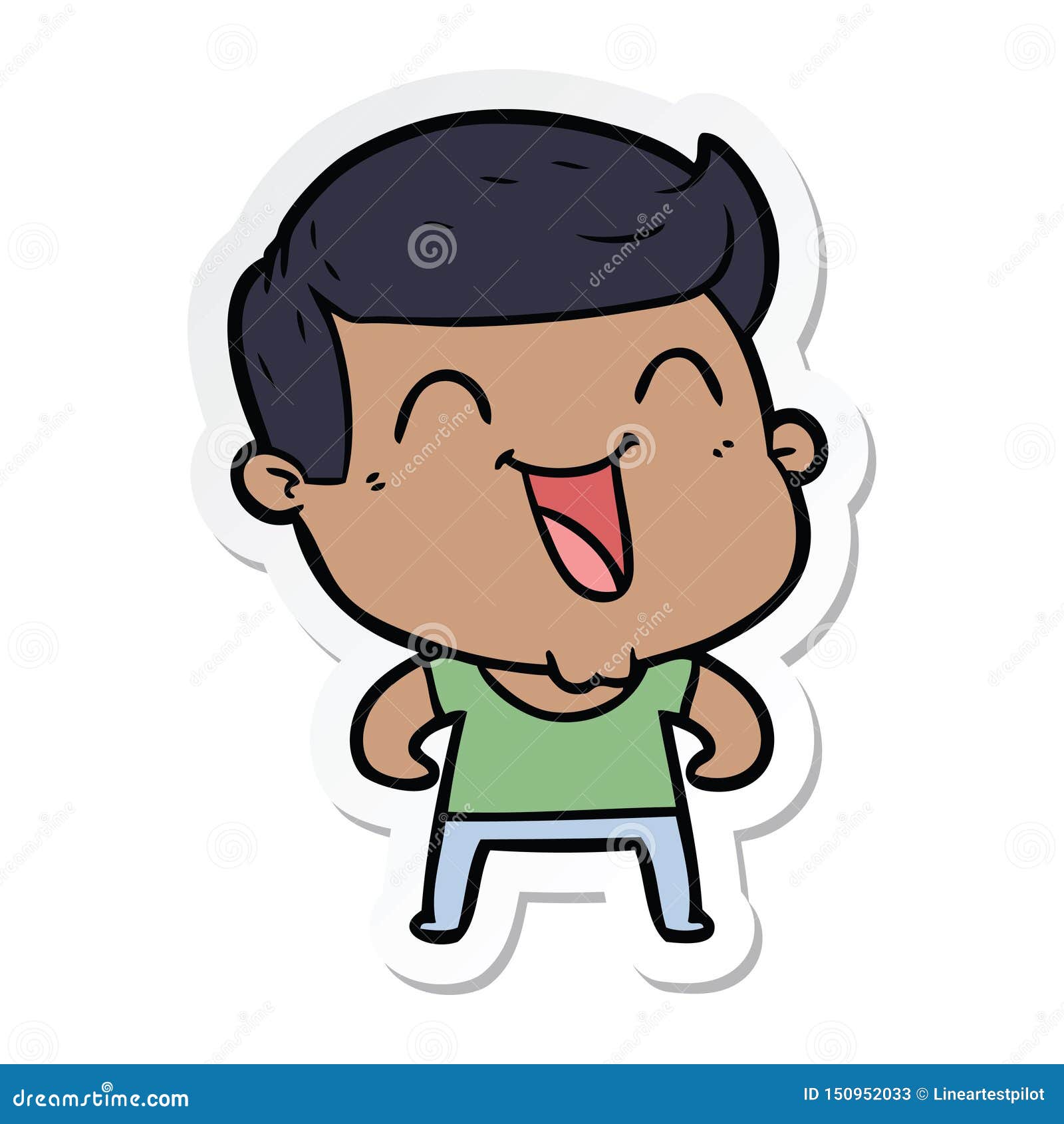 A Creative Sticker of a Cartoon Man Laughing Stock Vector ...