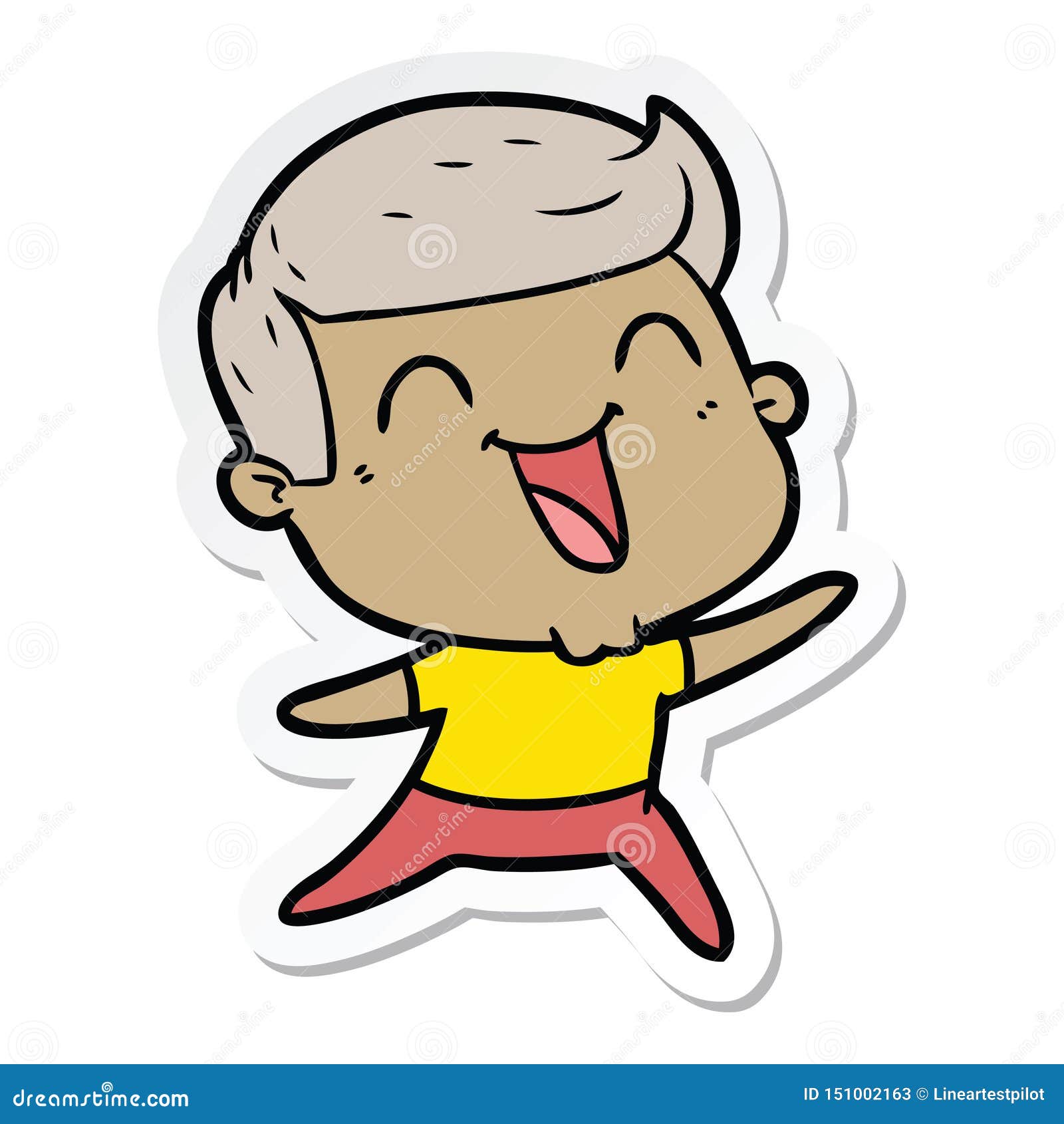 A Creative Sticker of a Cartoon Man Laughing Stock Vector ...