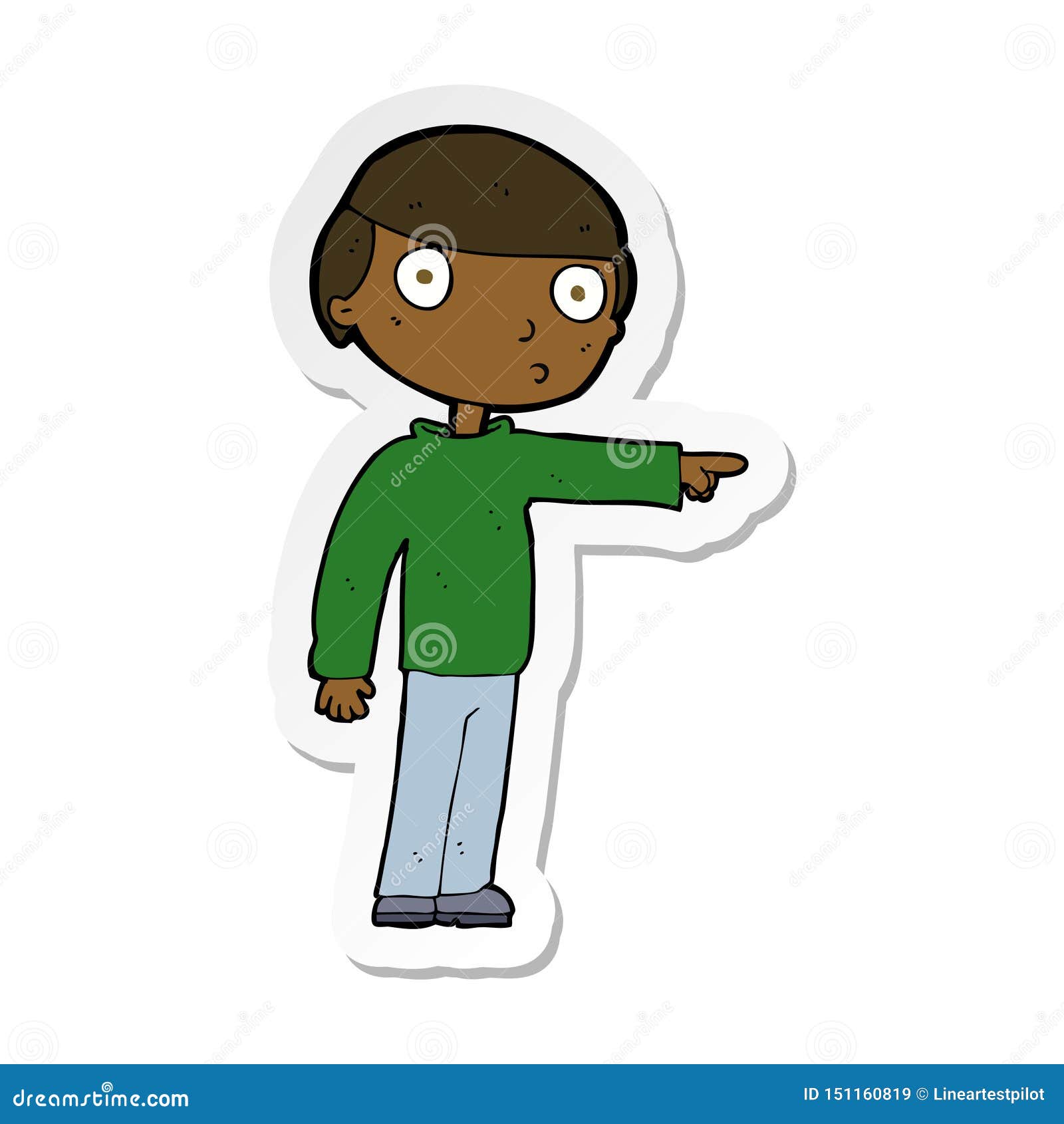 A Creative Sticker of a Cartoon Man Pointing Stock Vector ...