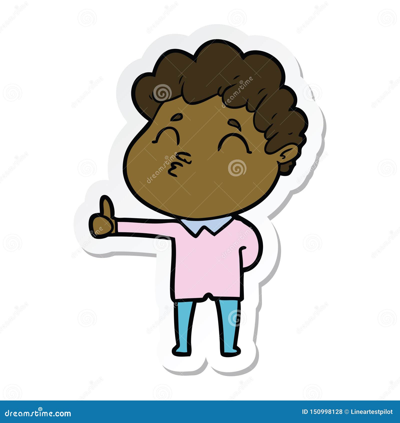 A Creative Sticker of a Cartoon Man Pouting Stock Vector - Illustration ...