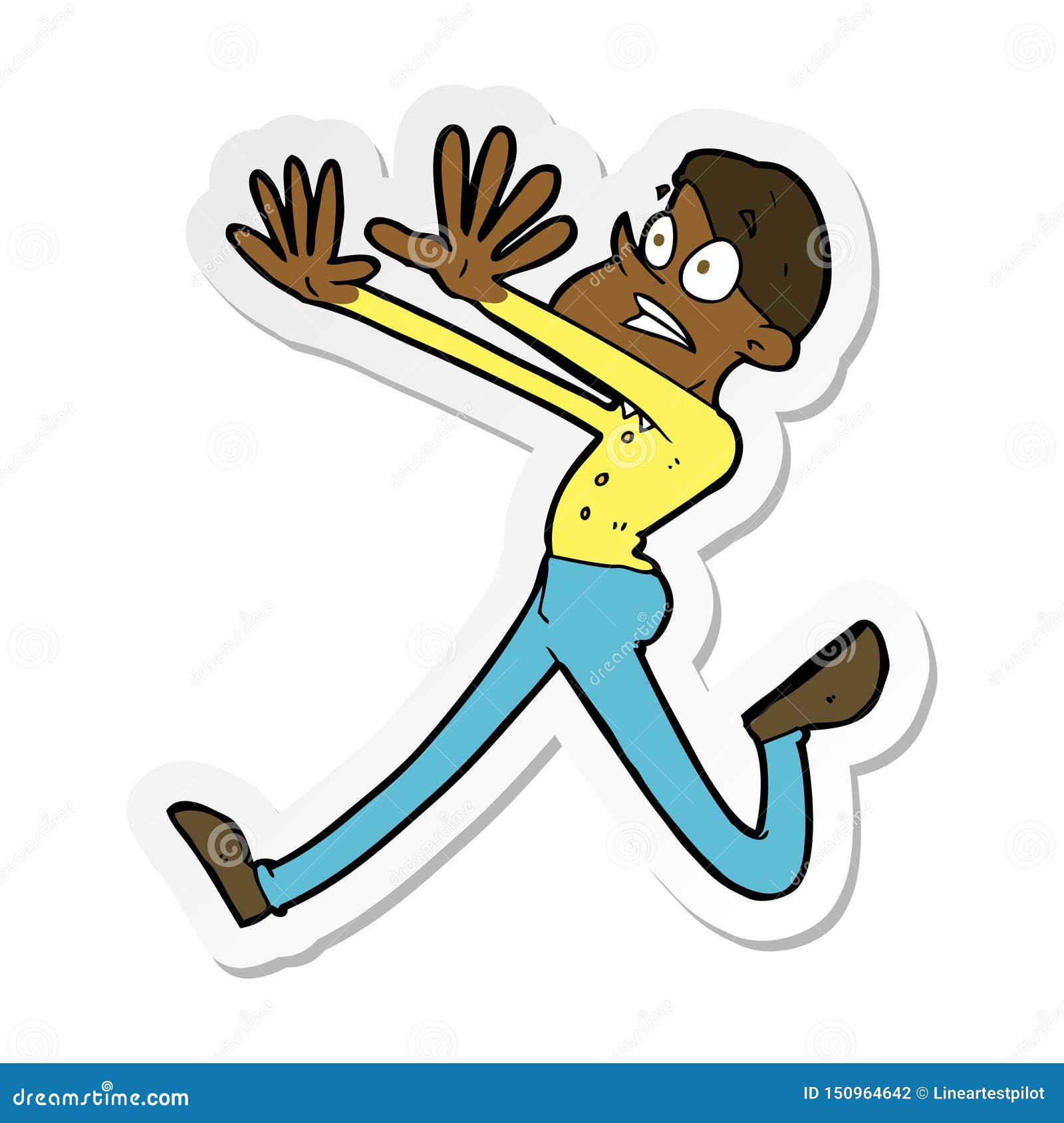 A Creative Sticker of a Cartoon Man Running Away Stock Vector ...