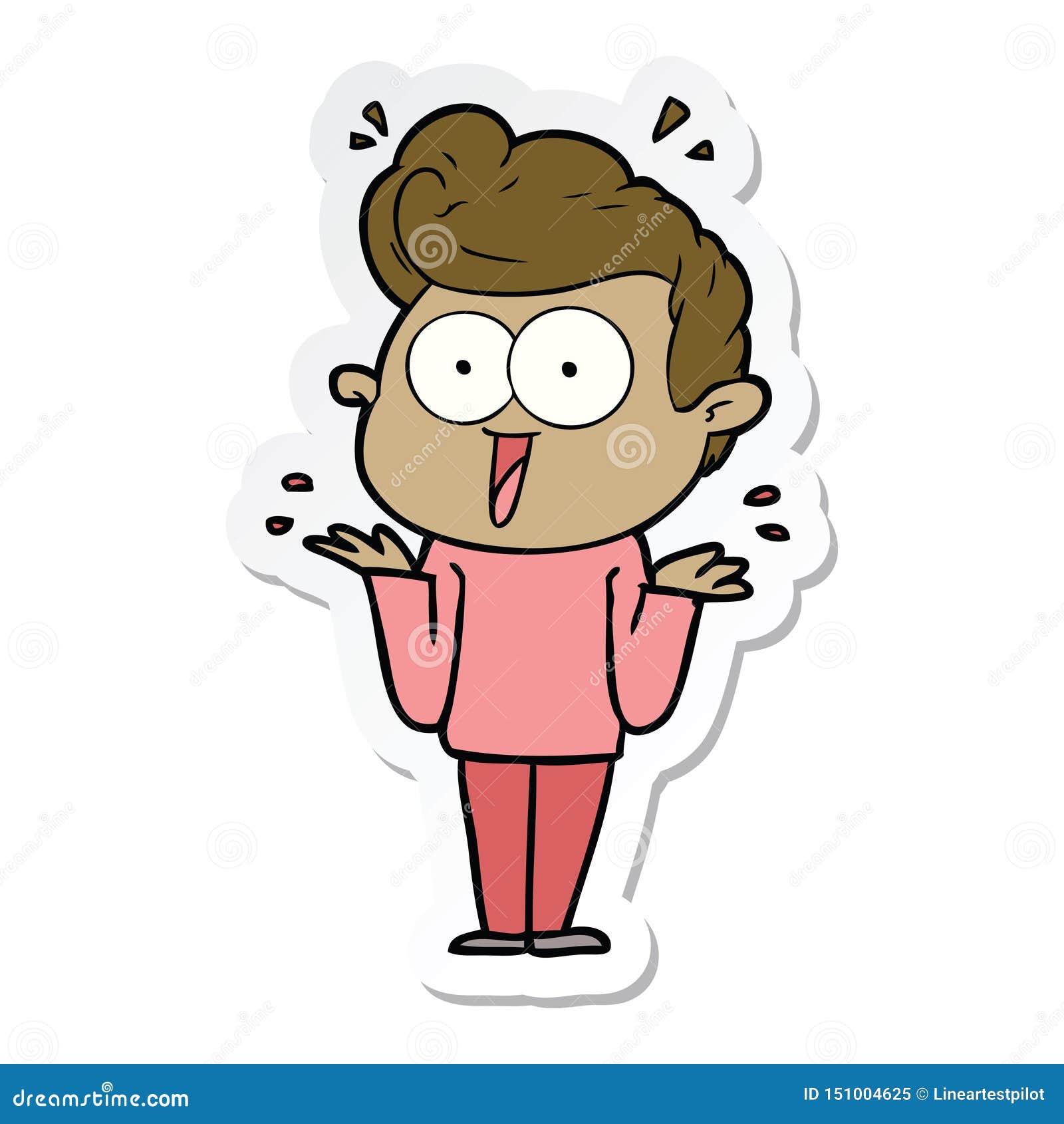 A Creative Sticker of a Cartoon Man Shrugging Stock Vector ...
