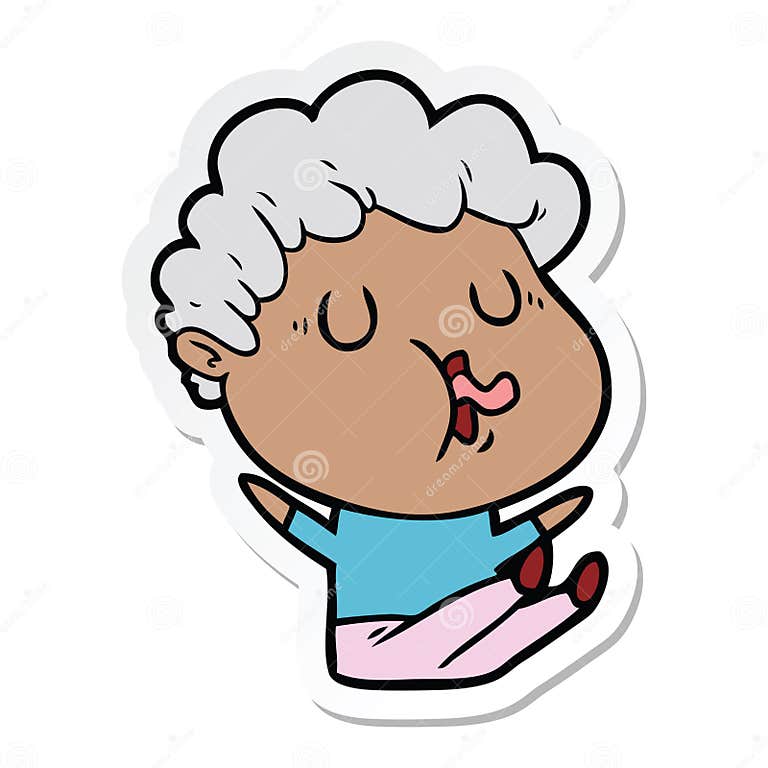 A Creative Sticker of a Cartoon Man Singing Stock Vector - Illustration ...