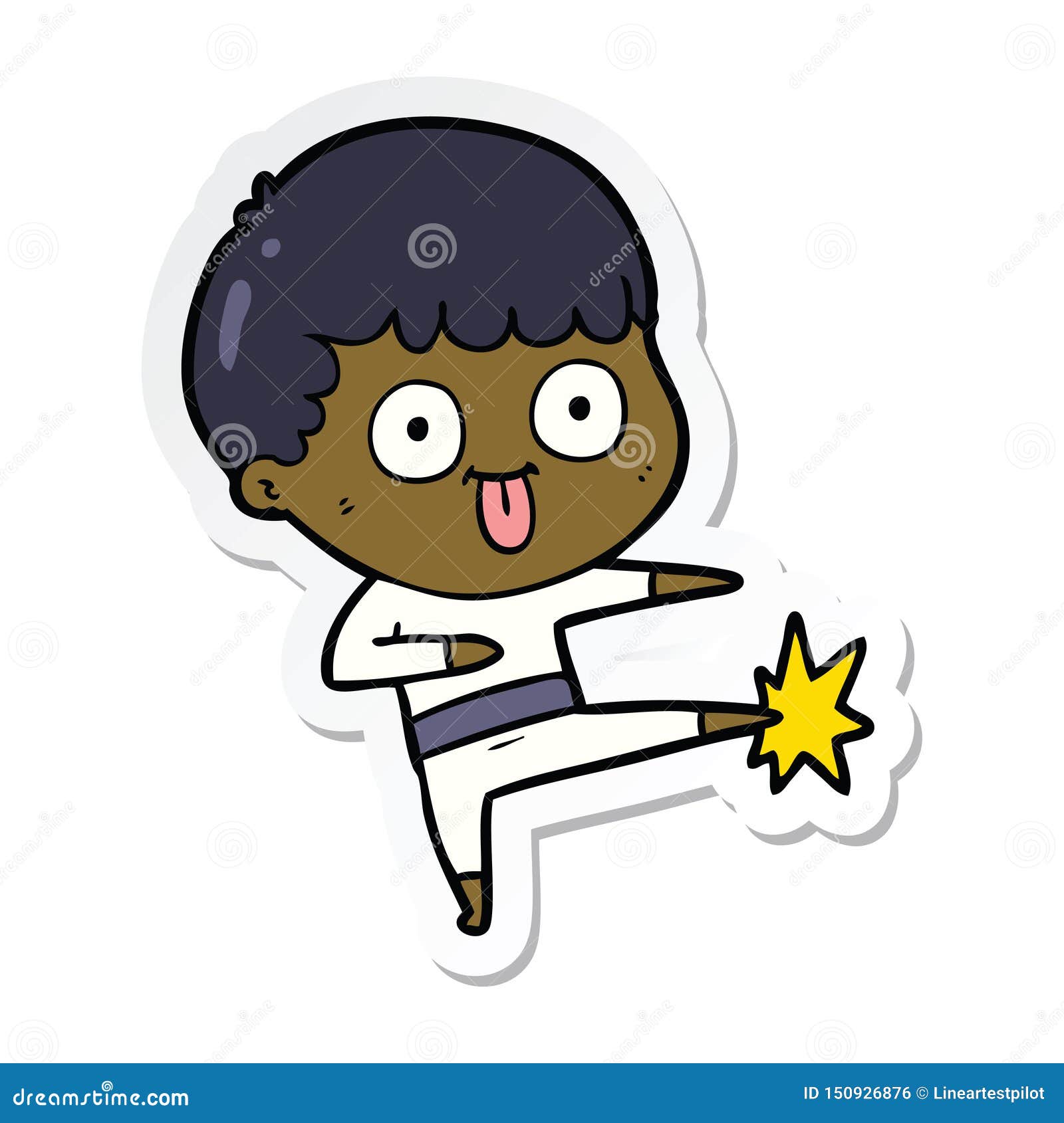 A Creative Sticker of a Cartoon Man Staring Stock Vector - Illustration ...