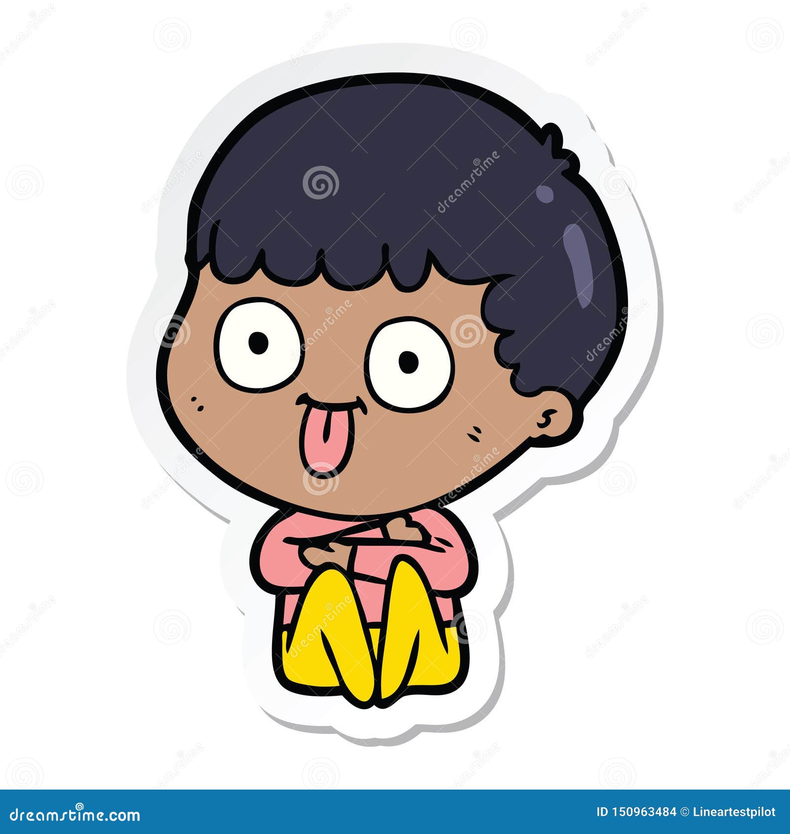 A Creative Sticker of a Cartoon Man Staring Stock Vector - Illustration ...