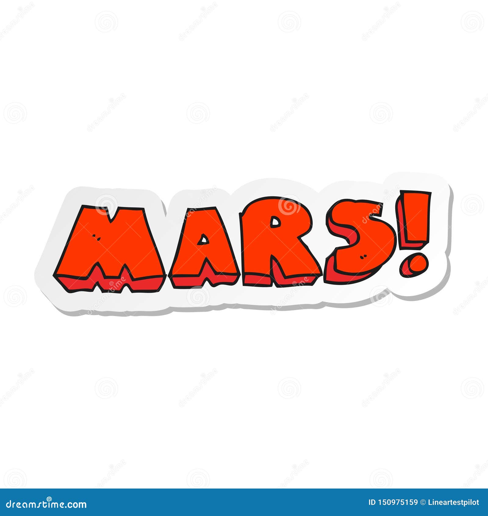 A Creative Sticker of a Cartoon Mars Text Symbol Stock Vector ...