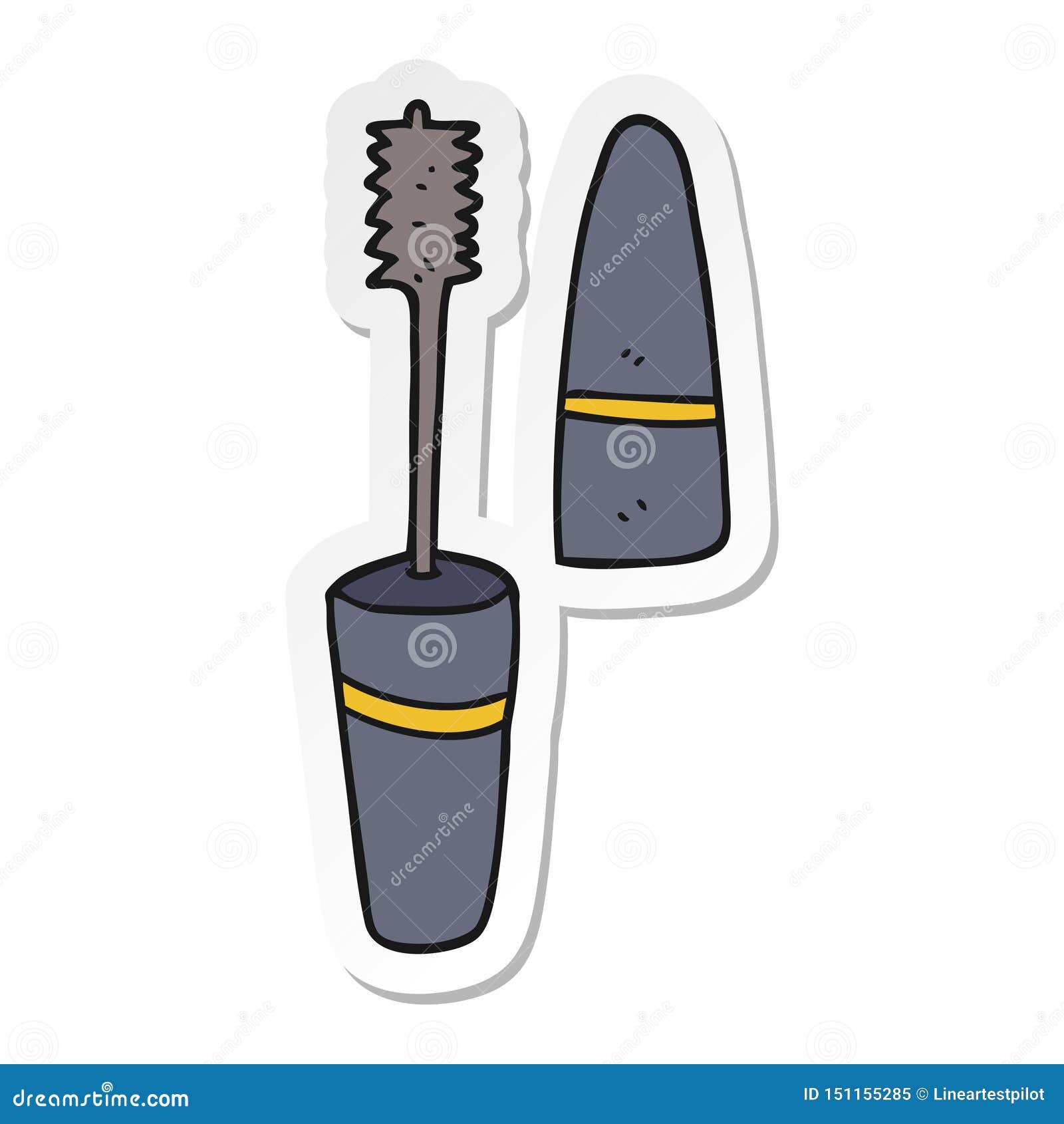 A Creative Sticker of a Cartoon Mascara Stock Vector - Illustration of ...