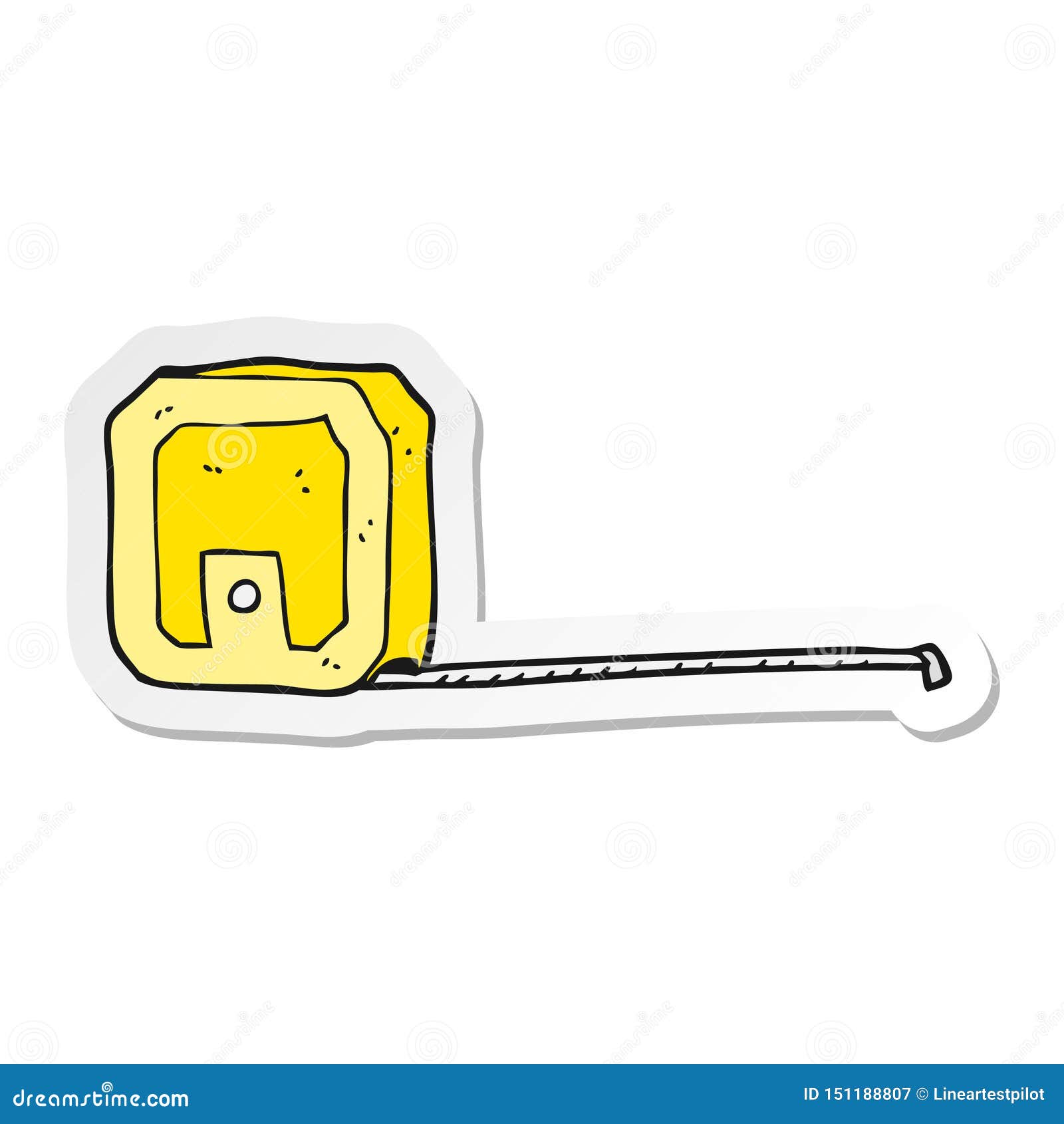 A Creative Sticker of a Cartoon Measuring Tape Stock Vector ...