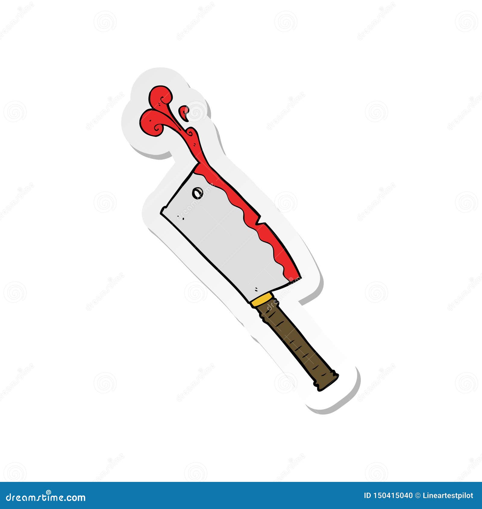 Sticker of a Cartoon Meat Cleaver Stock Vector - Illustration of blood ...