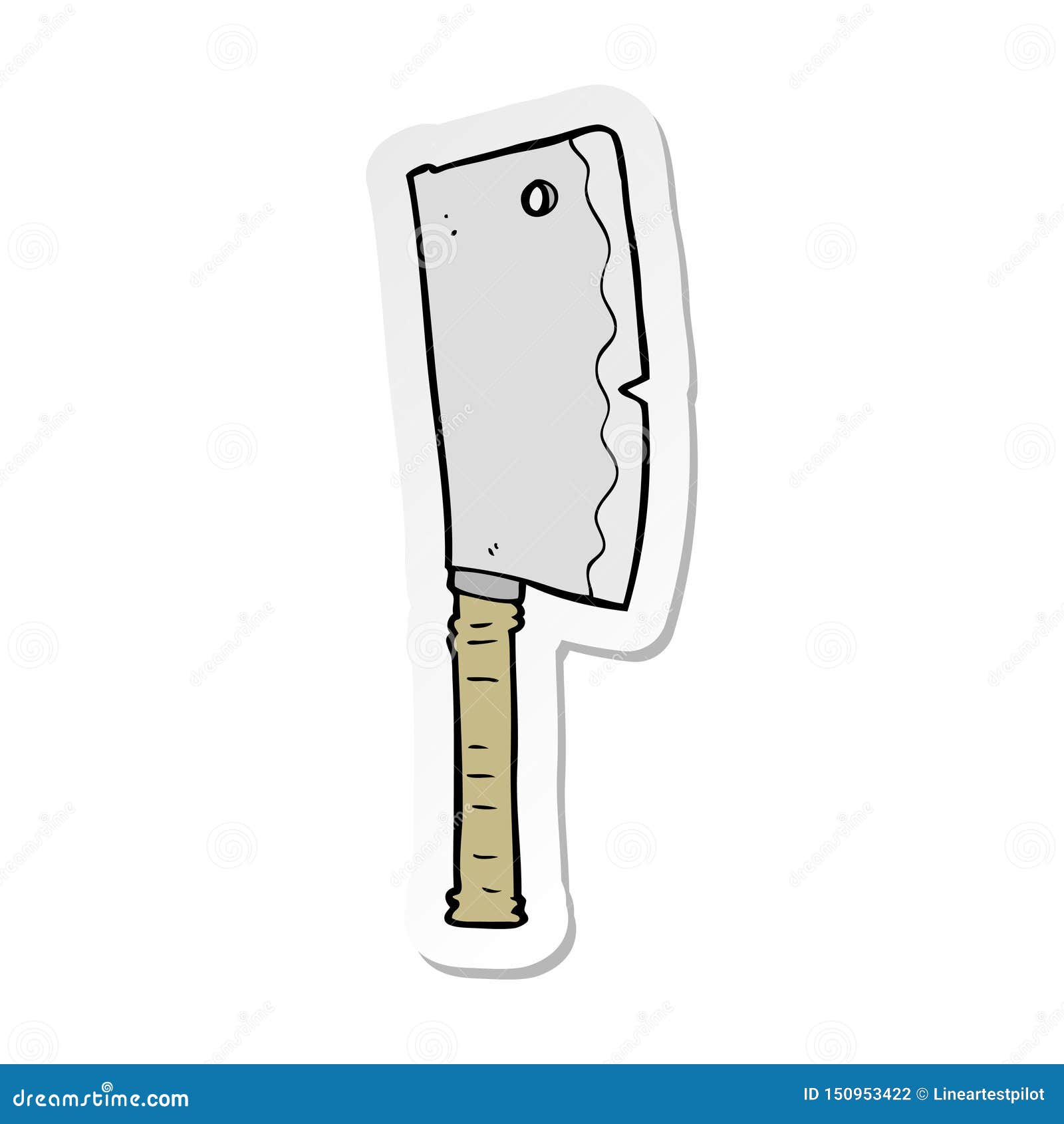 A Creative Sticker of a Cartoon Meat Cleaver Stock Vector ...