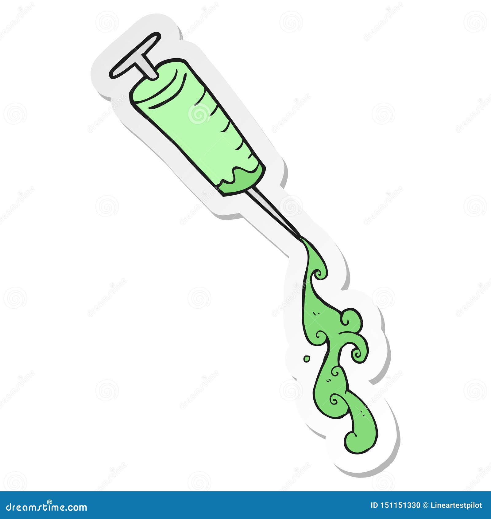 A Creative Sticker of a Cartoon Medical Needle Stock Vector ...