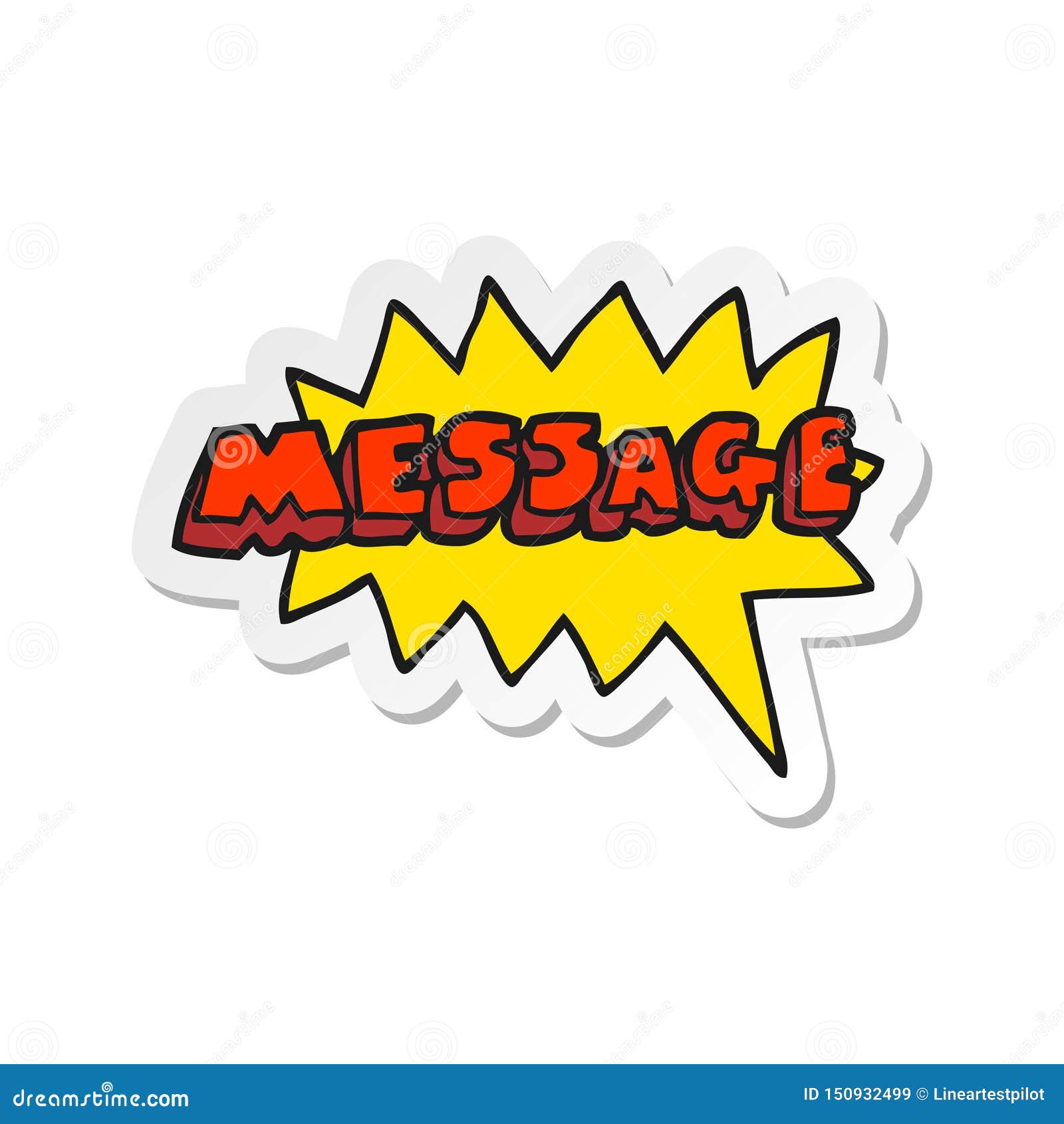 A Creative Sticker of a Cartoon Message Text Stock Vector ...