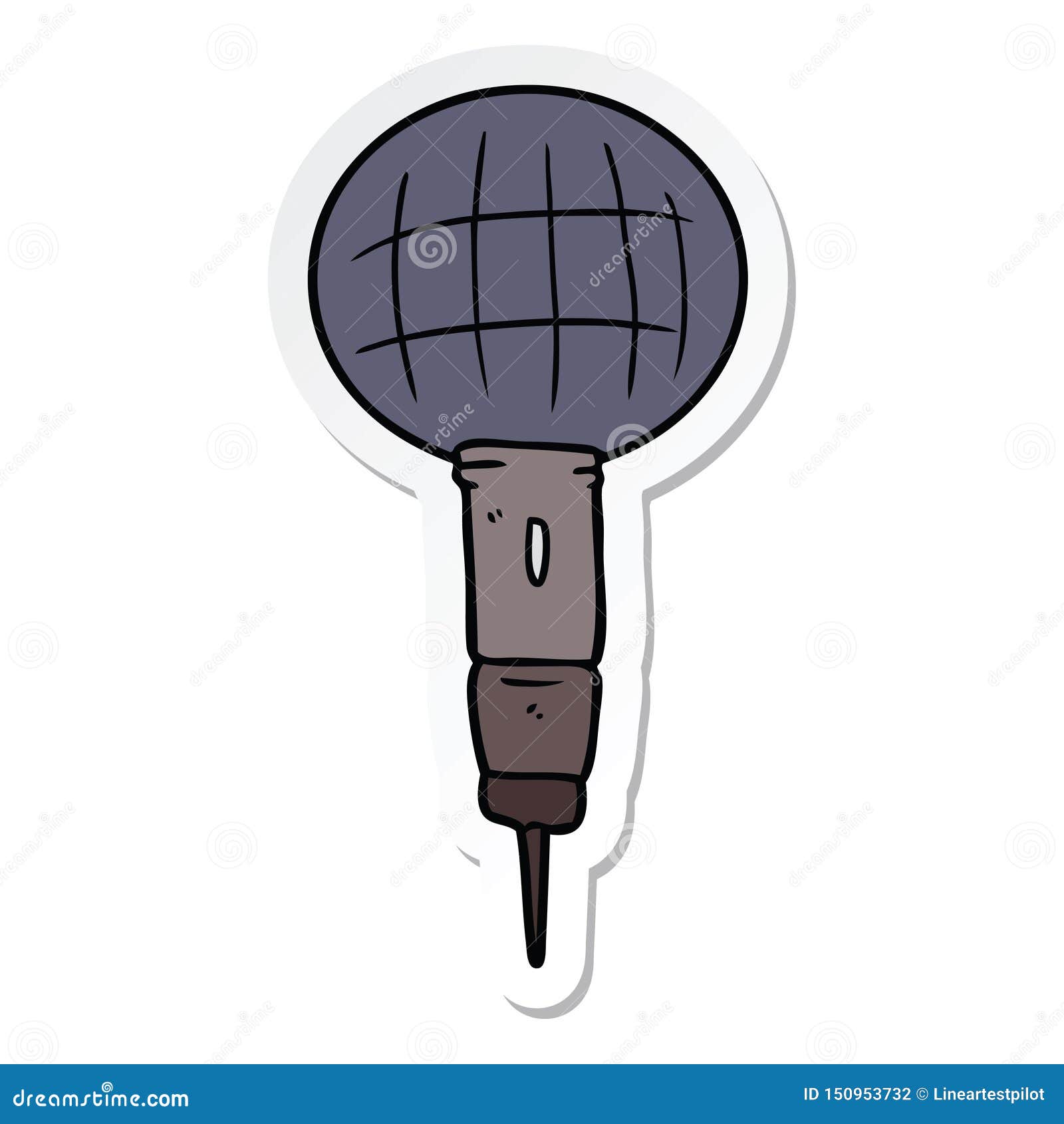 A Creative Sticker of a Cartoon Microphone Stock Vector - Illustration ...