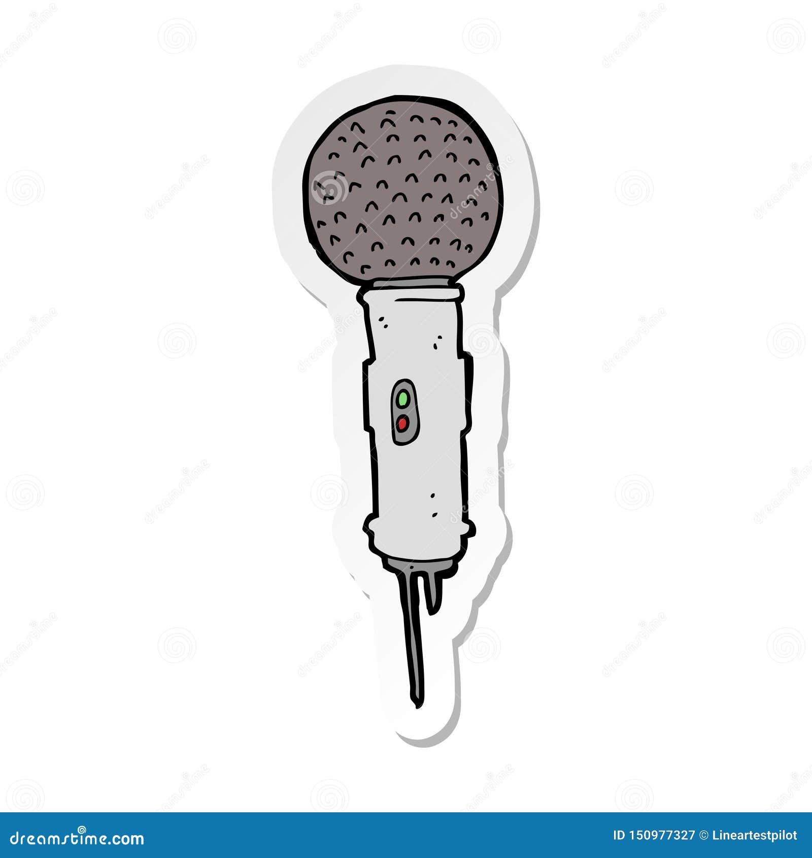 A Creative Sticker of a Cartoon Microphone Stock Vector - Illustration ...