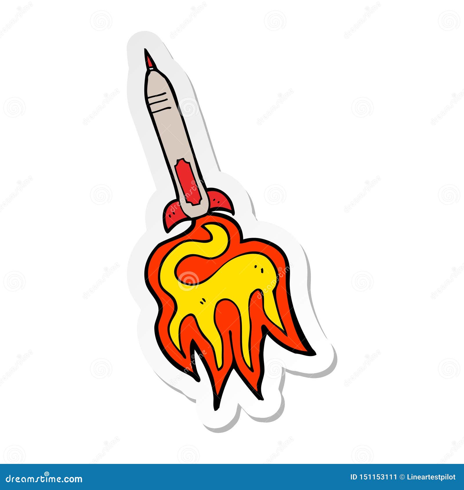 A Creative Sticker of a Cartoon Missile Stock Vector - Illustration of ...