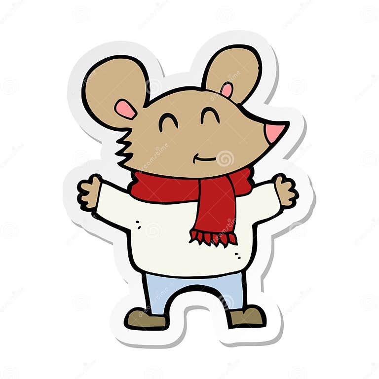 A Creative Sticker of a Cartoon Mouse Stock Vector - Illustration of ...