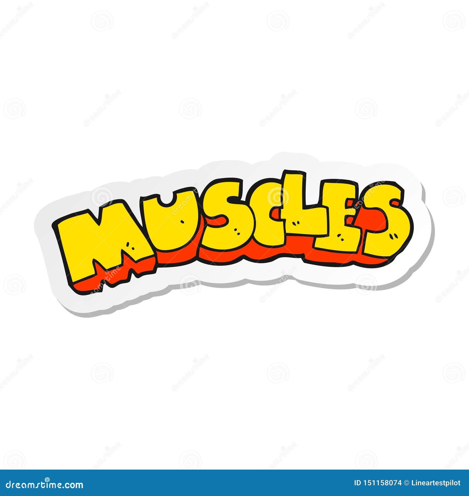 A Creative Sticker of a Cartoon Muscles Symbol Stock Vector ...
