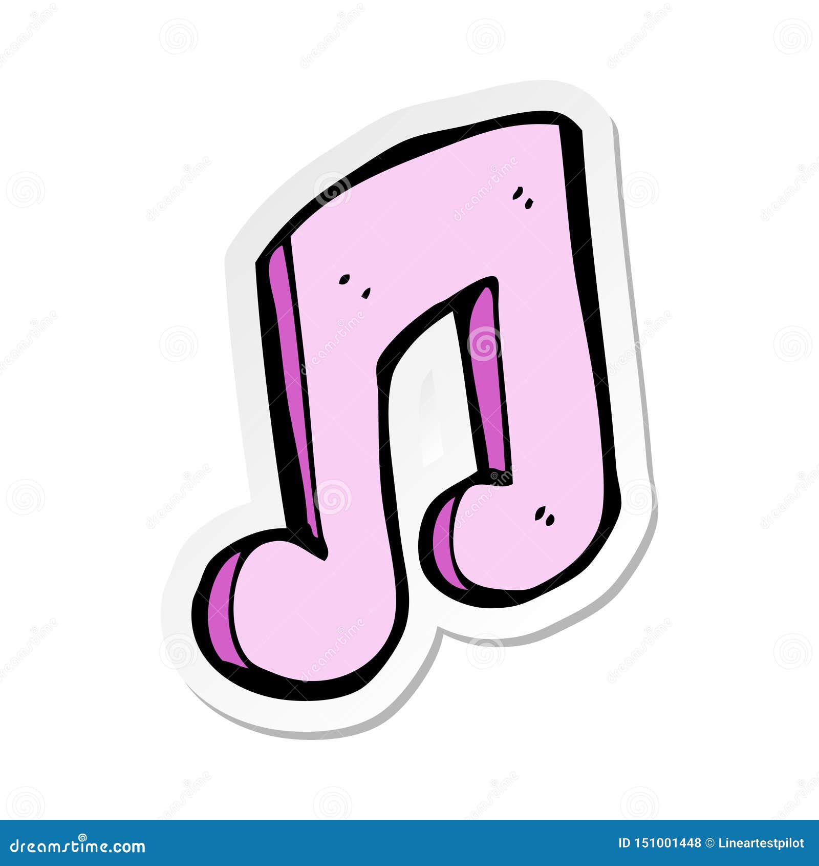 A Creative Sticker of a Cartoon Musical Note Stock Vector ...