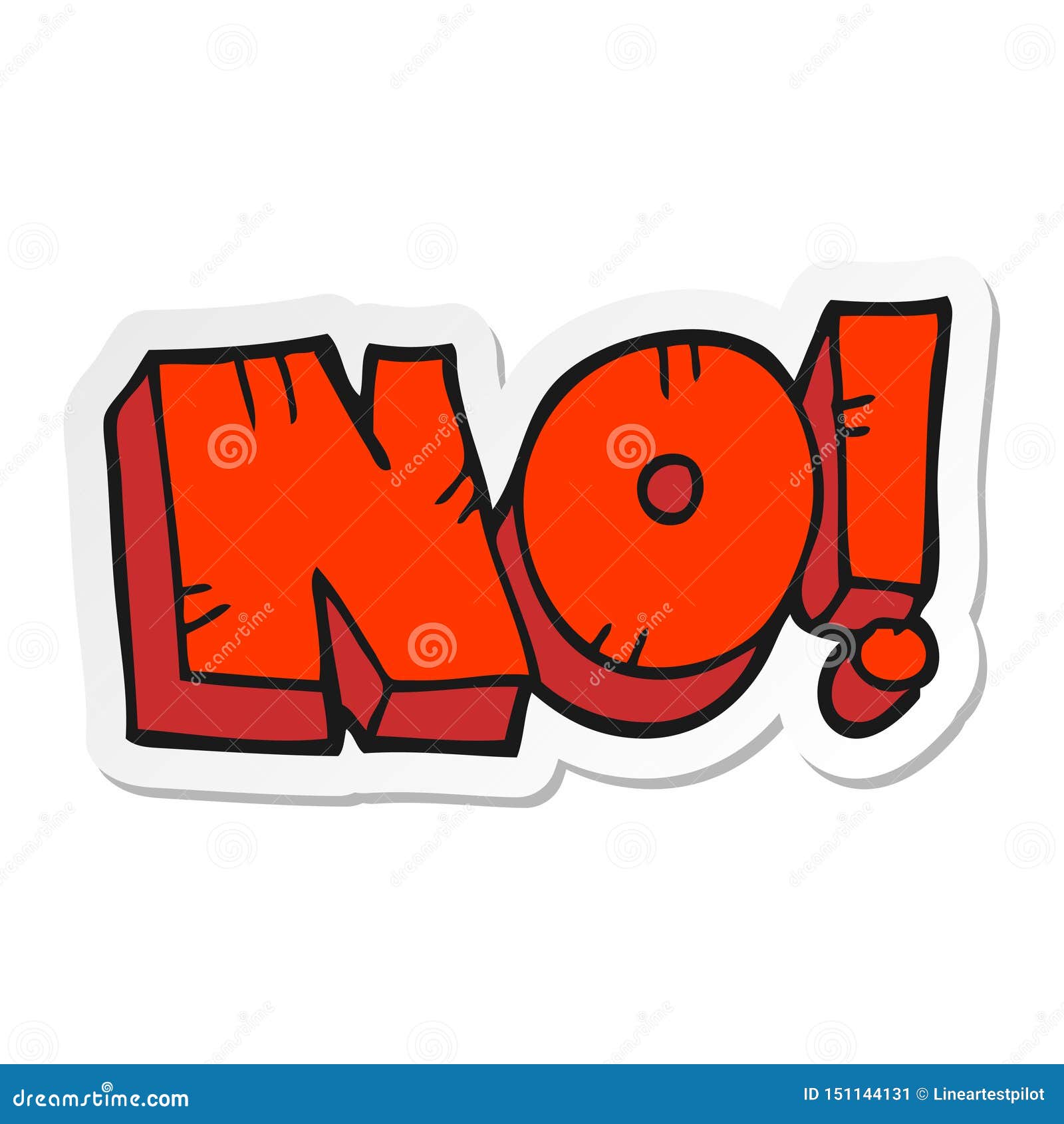 A Creative Sticker of a Cartoon NO Shout Stock Vector - Illustration of ...