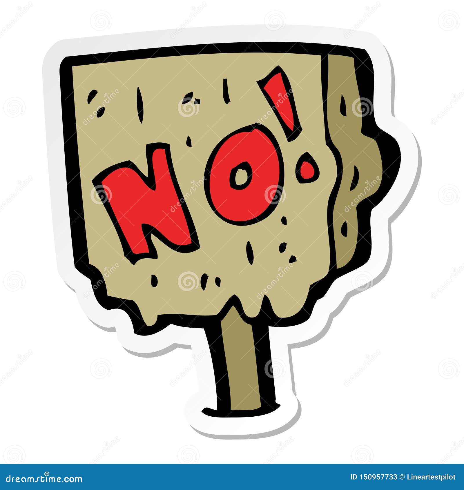 A Creative Sticker of a Cartoon No Sign Stock Vector - Illustration of ...