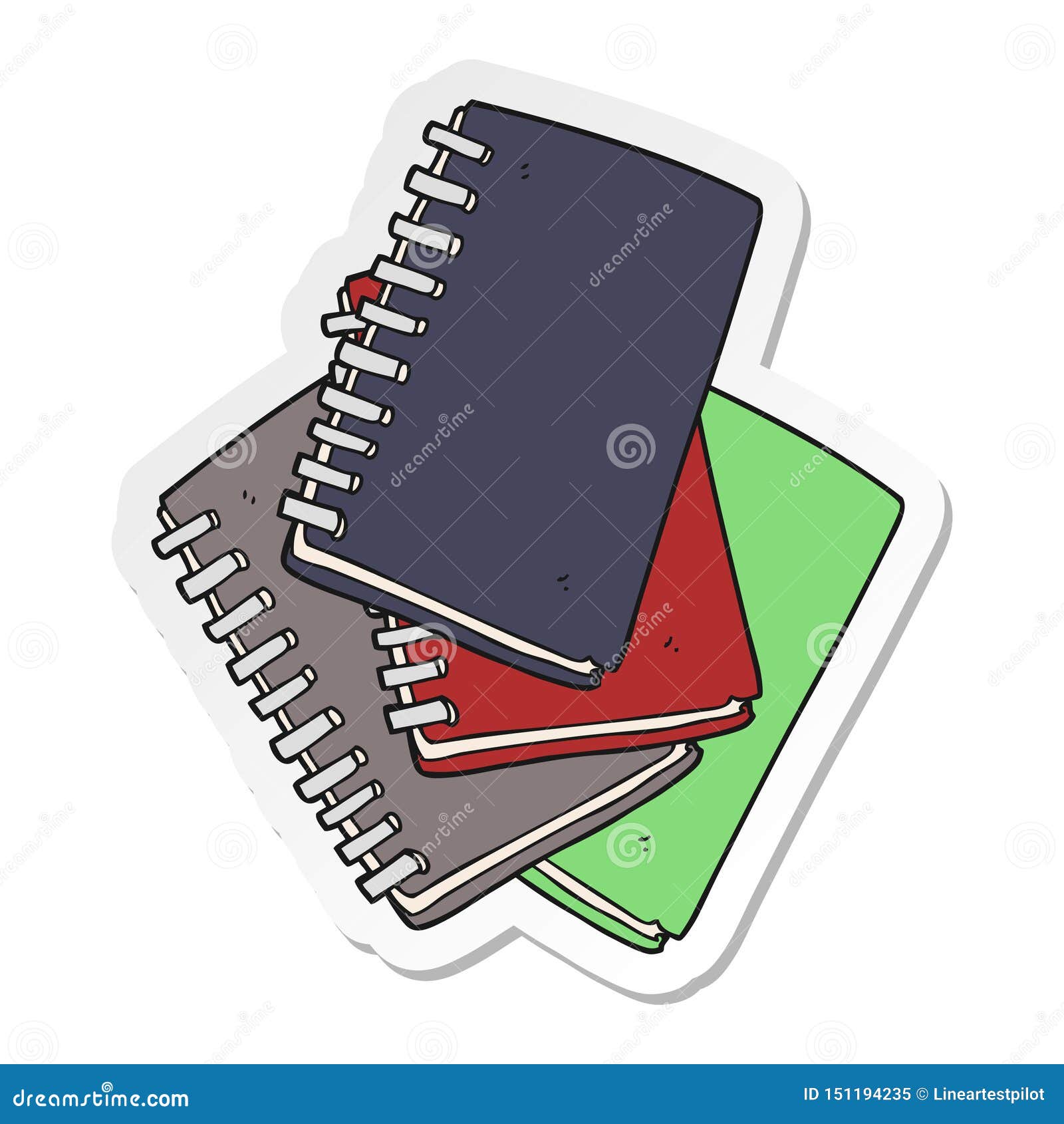 A Creative Sticker of a Cartoon Note Book Stock Vector - Illustration ...