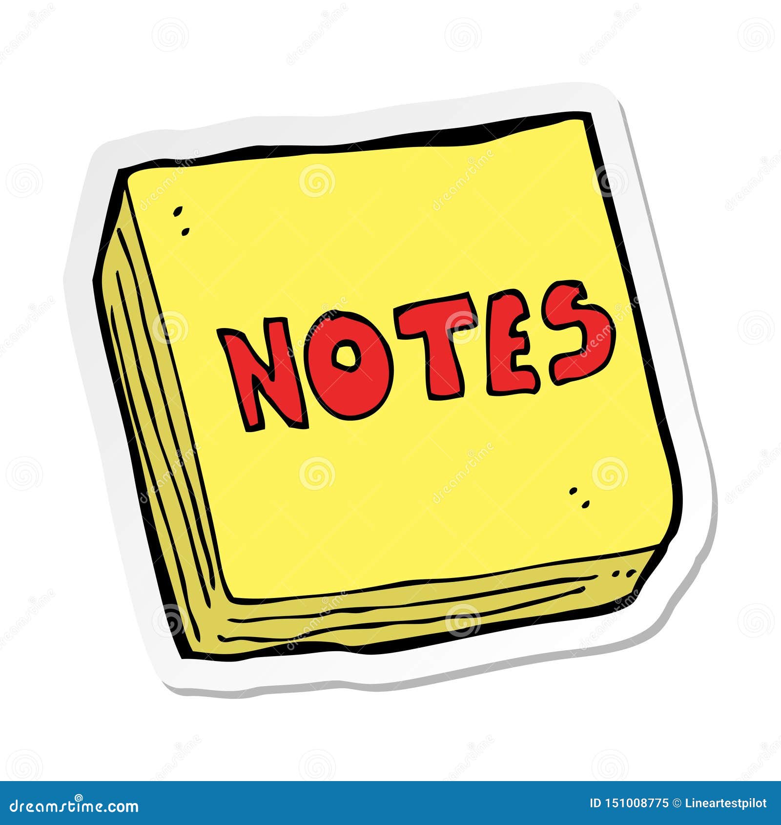 A Creative Sticker of a Cartoon Notes Pad Stock Vector - Illustration ...