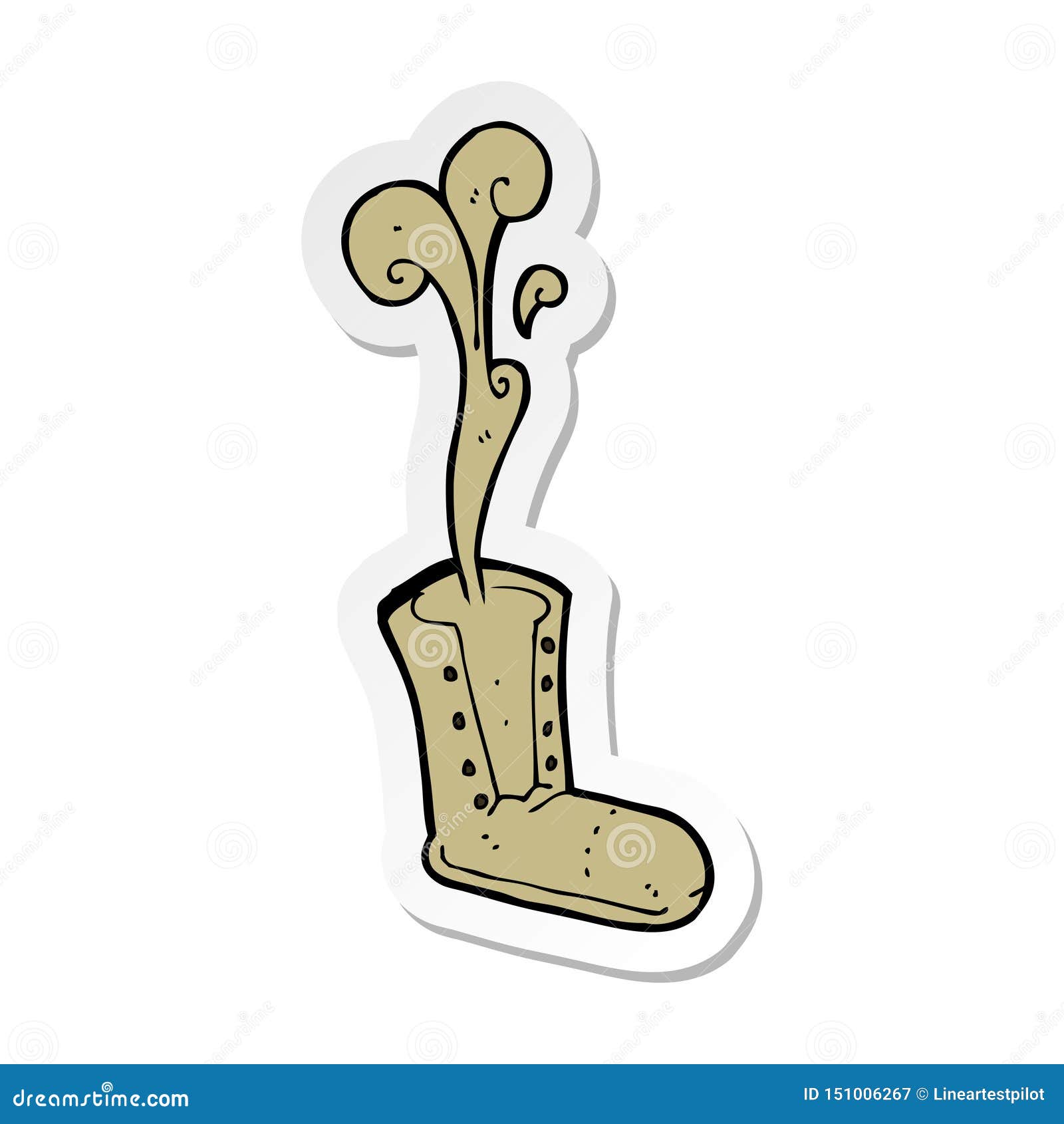 Smelly Boot. Stinky Smell Shoes. Vector On White Background ...