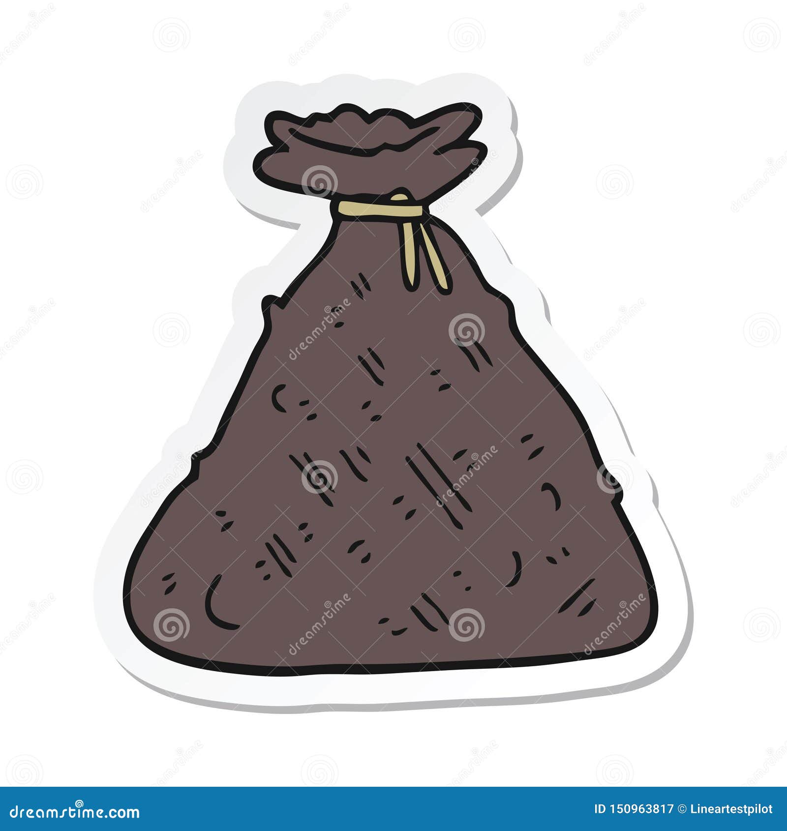 A Creative Sticker of a Cartoon Old Hessian Sack Stock Vector ...