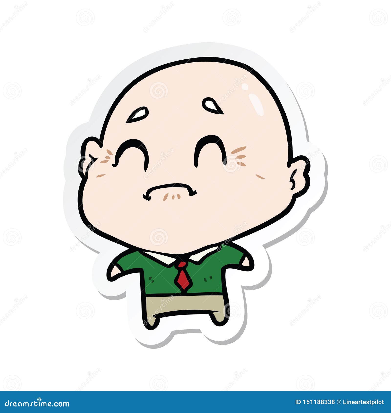 A Creative Sticker of a Cartoon Old Man Stock Vector - Illustration of ...