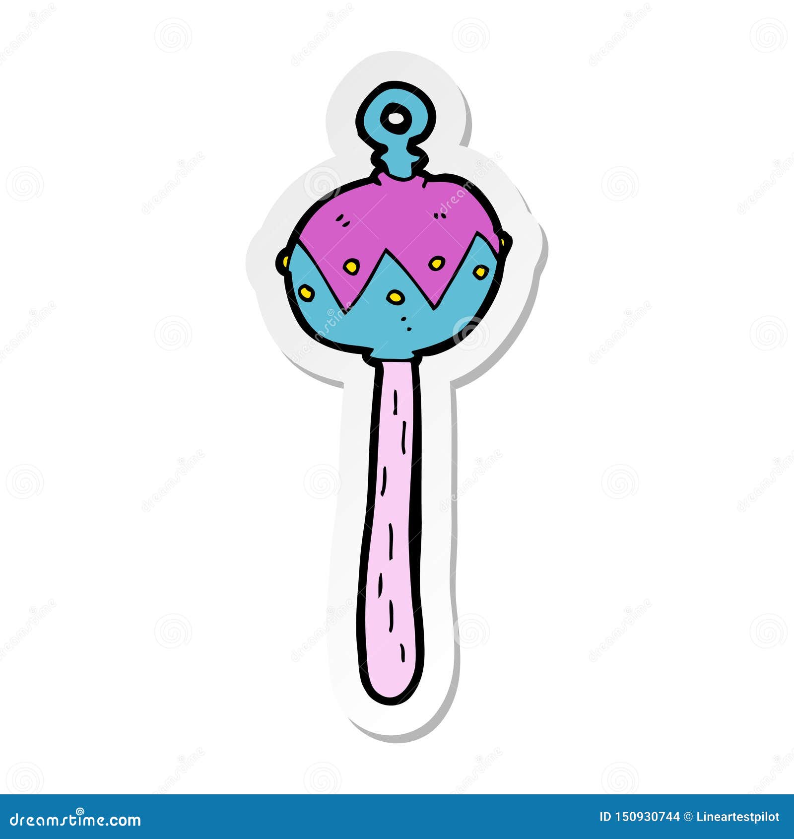 A Creative Sticker of a Cartoon Old Rattle Stock Vector - Illustration ...