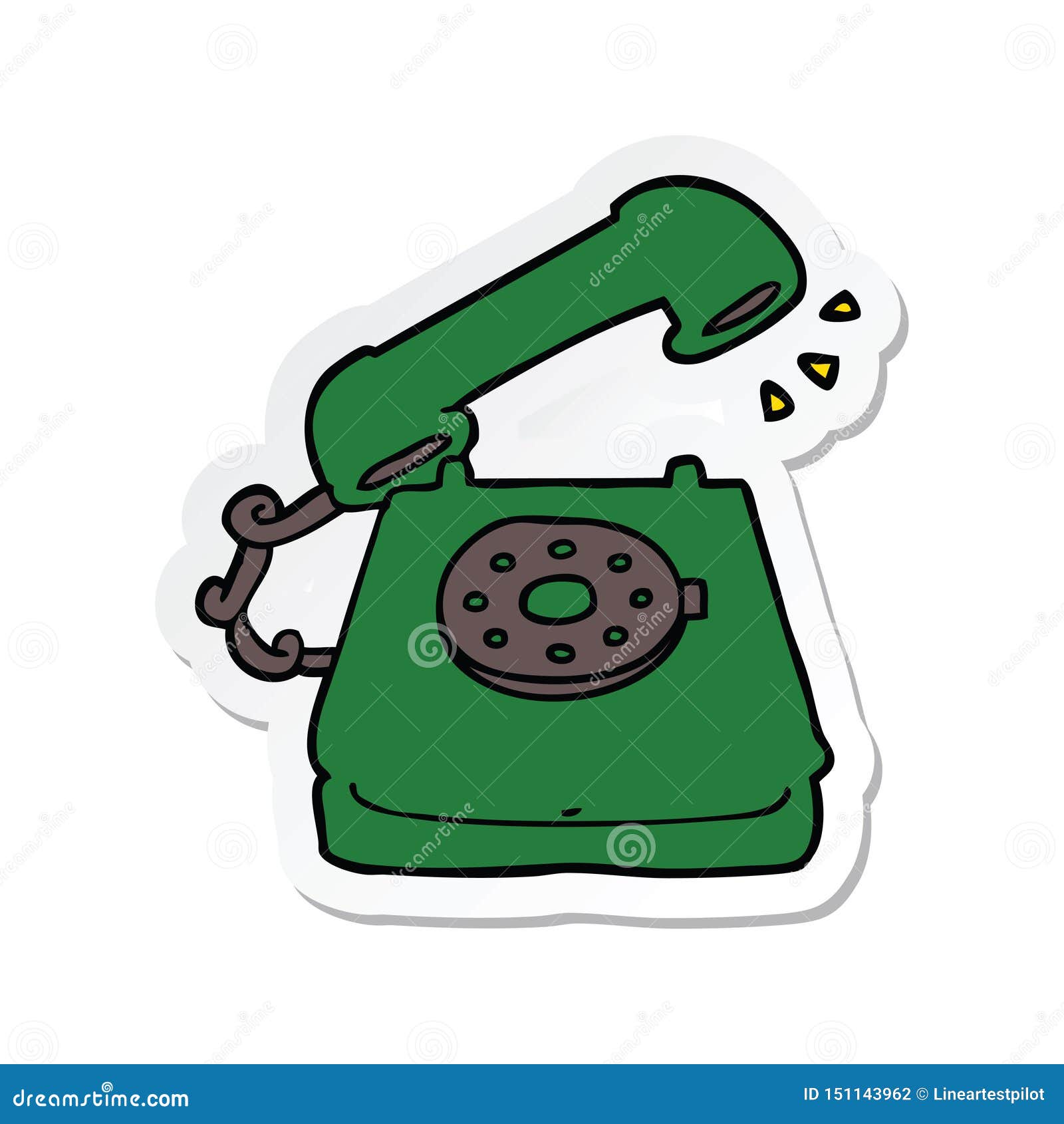 A Creative Sticker of a Cartoon Old Telephone Stock Vector ...