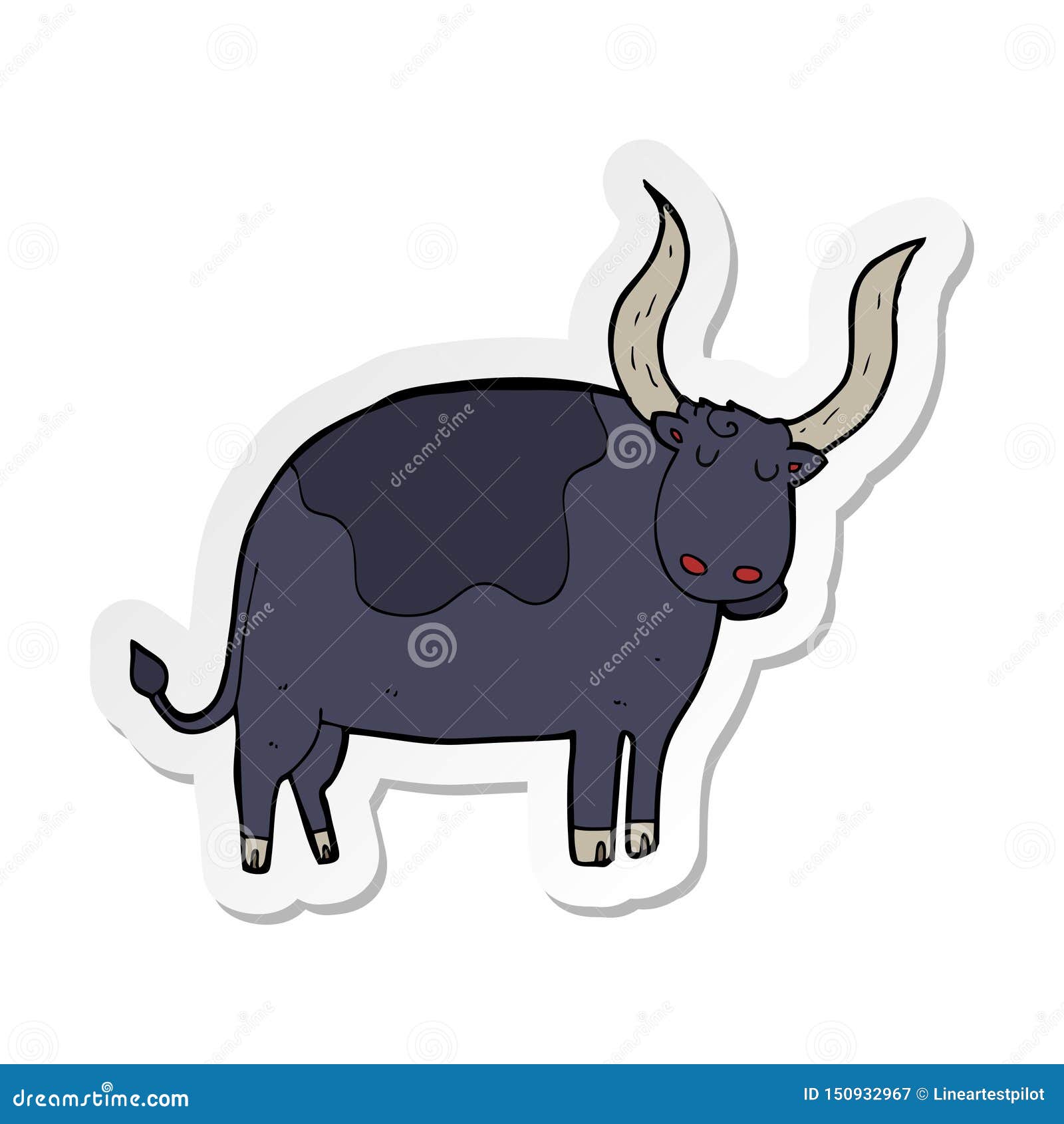 A Creative Sticker of a Cartoon Ox Stock Vector - Illustration of ...