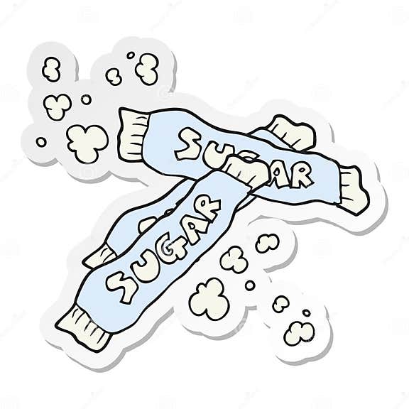 A Creative Sticker of a Cartoon Packets of Sugar Stock Vector ...