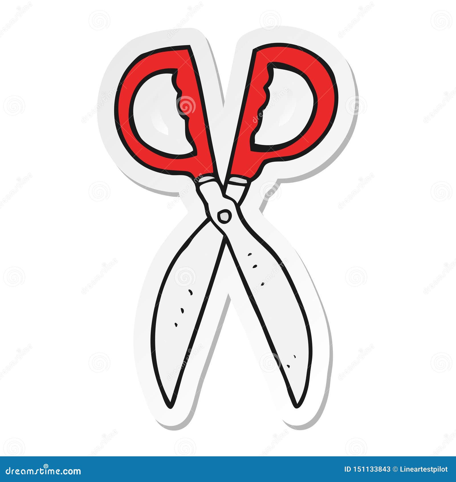 A Creative Sticker of a Cartoon Pair of Scissors Stock Vector ...