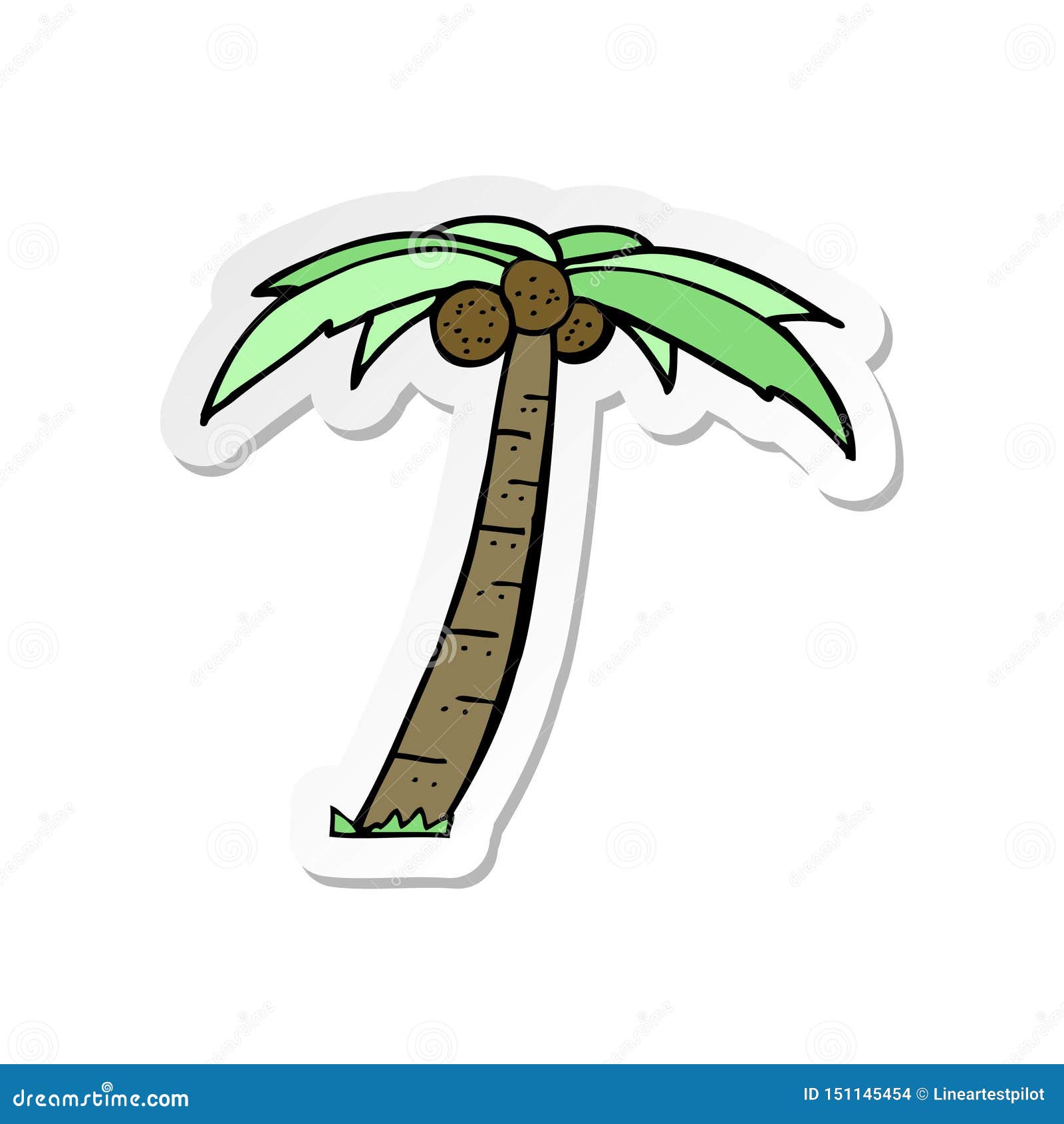 A Creative Sticker of a Cartoon Palm Tree Stock Vector - Illustration ...