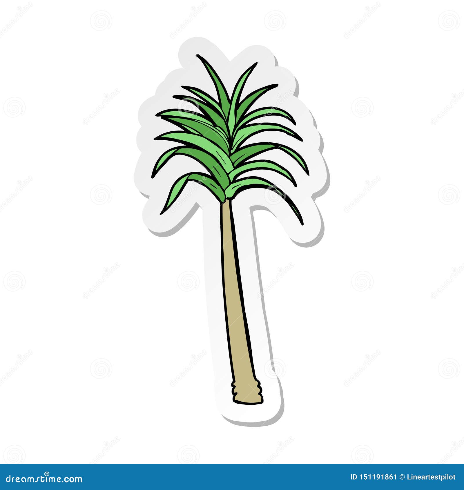 A Creative Sticker of a Cartoon Palm Tree Stock Vector - Illustration ...