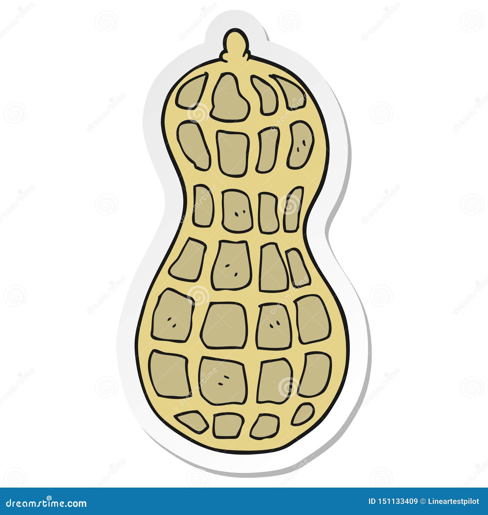 A Creative Sticker of a Cartoon Peanut Stock Vector - Illustration of ...
