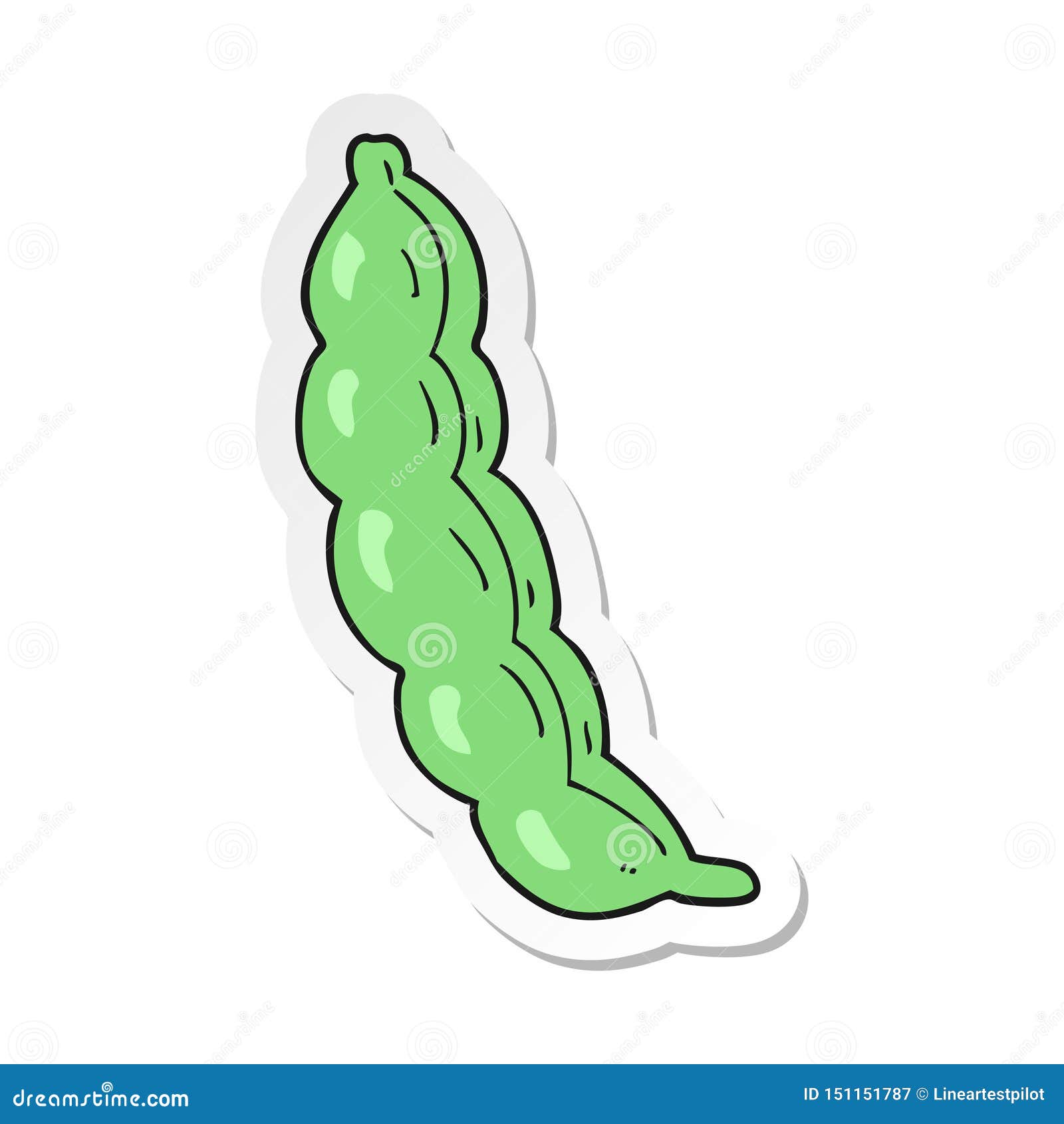 A Creative Sticker of a Cartoon Peas in Pod Stock Vector - Illustration ...