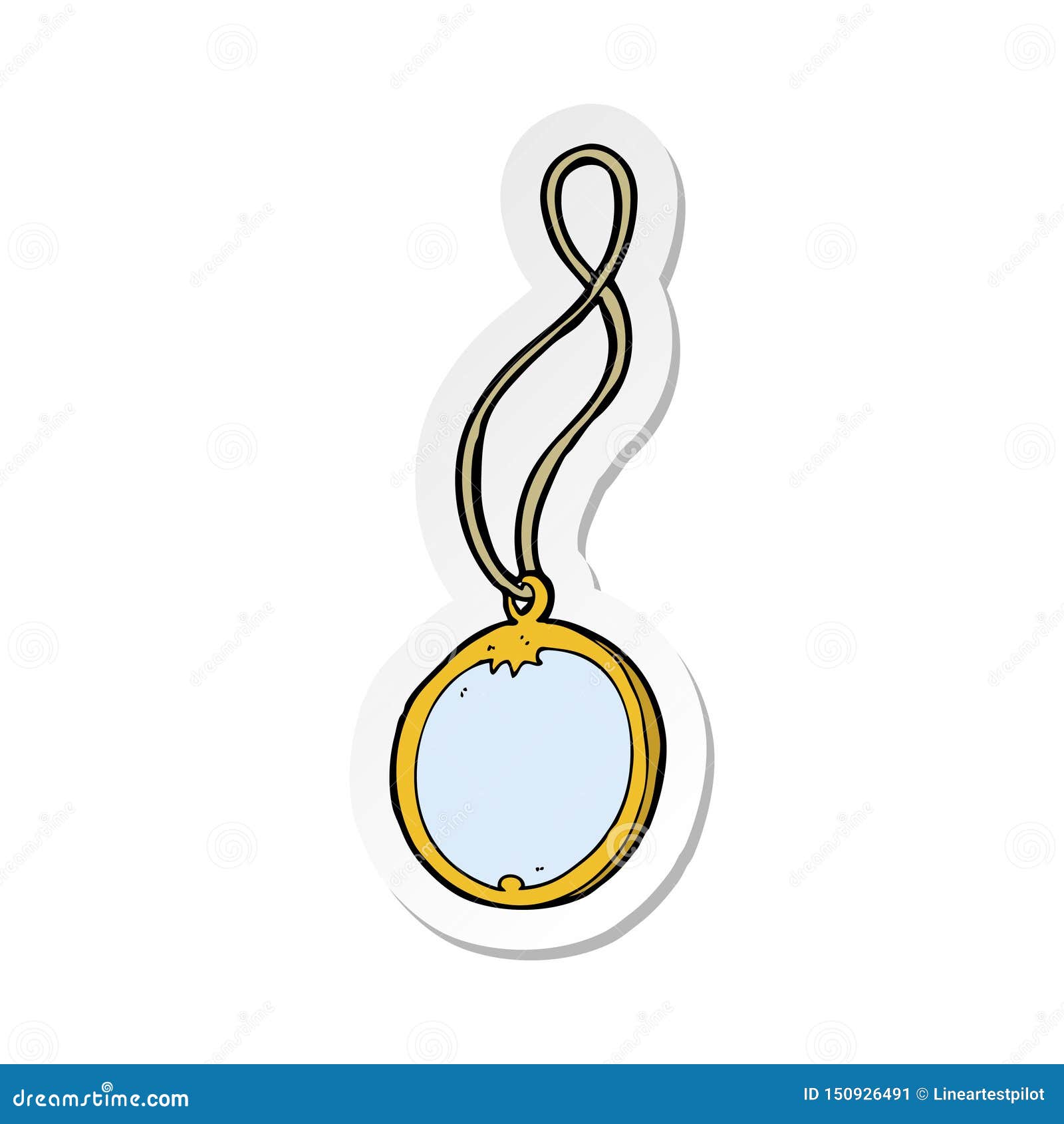 A Creative Sticker of a Cartoon Pendant Necklace Stock Vector ...