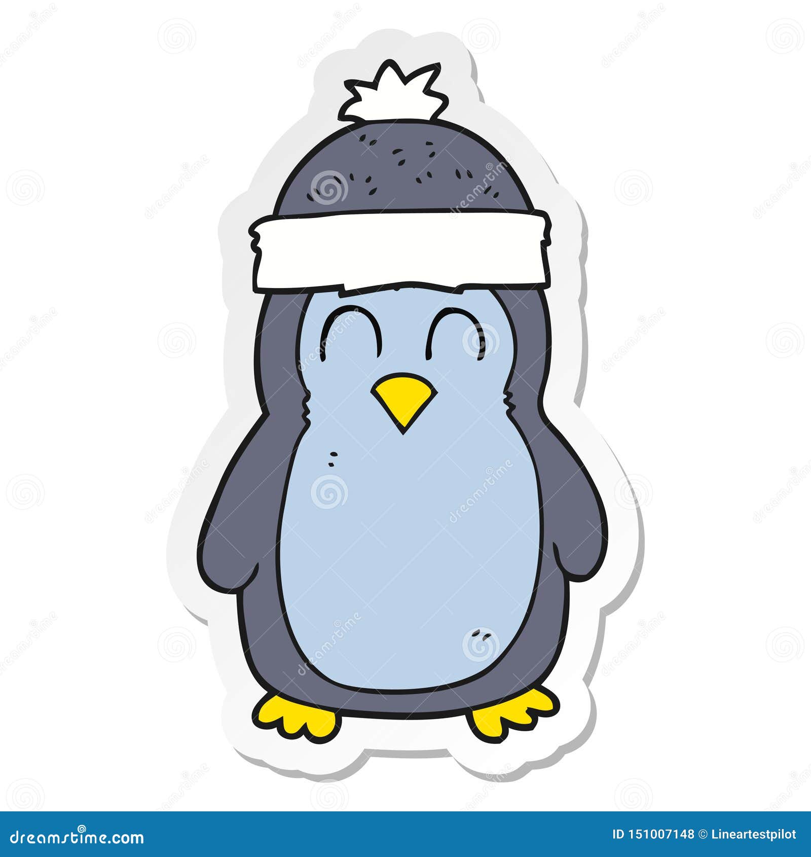 A Creative Sticker of a Cartoon Penguin Stock Vector - Illustration of ...
