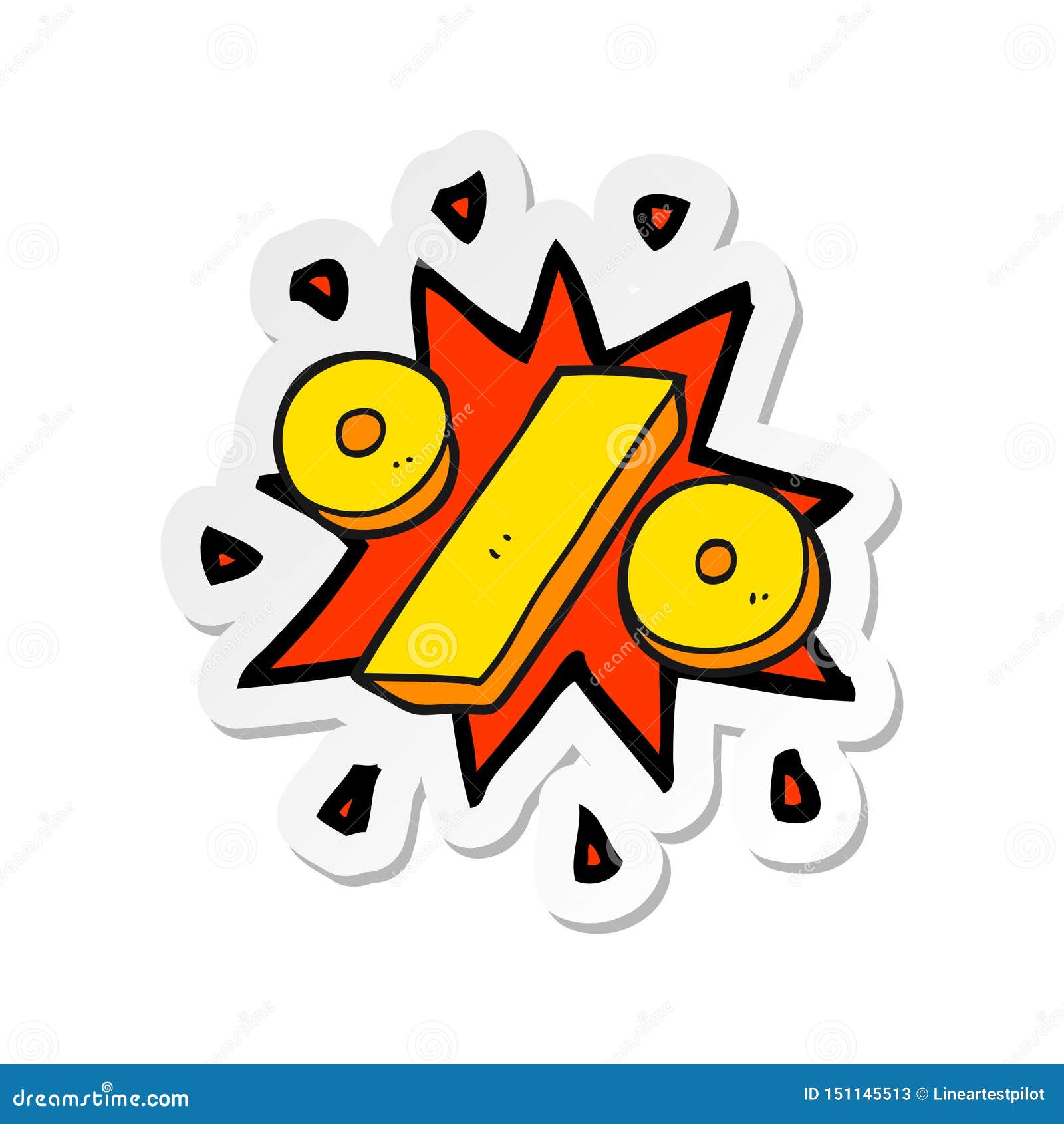 A Creative Sticker of a Cartoon Percentage Symbol Stock Vector ...