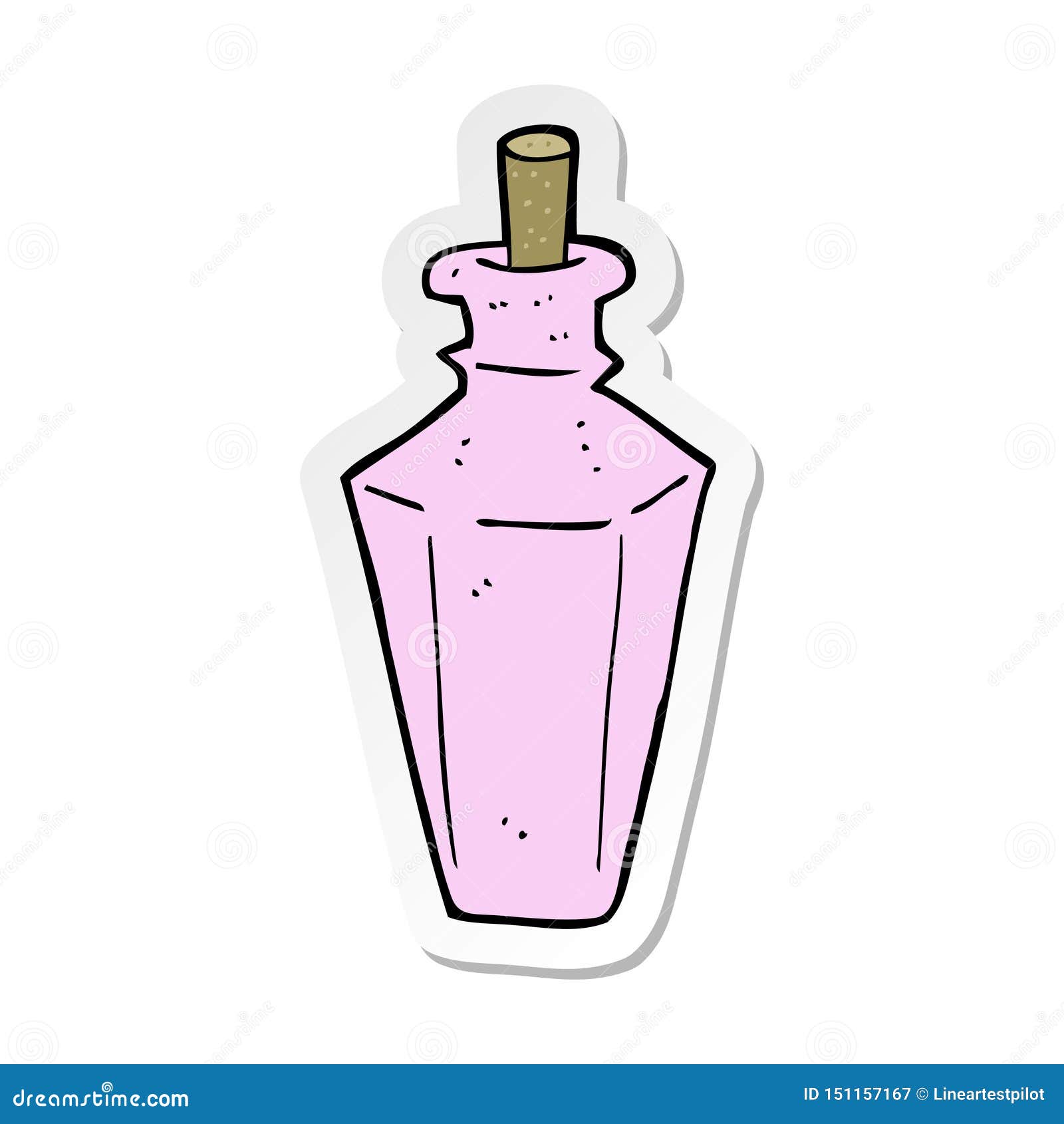 A Creative Sticker of a Cartoon Perfume Fragrance Bottle Stock Vector ...