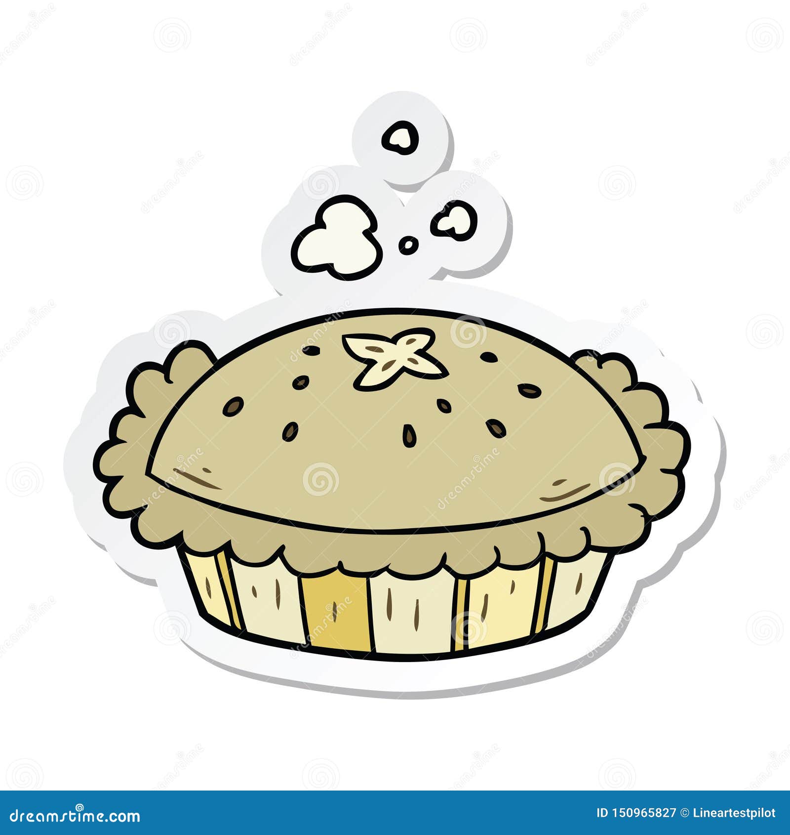 A Creative Sticker of a Cartoon Pie Stock Vector - Illustration of oven ...