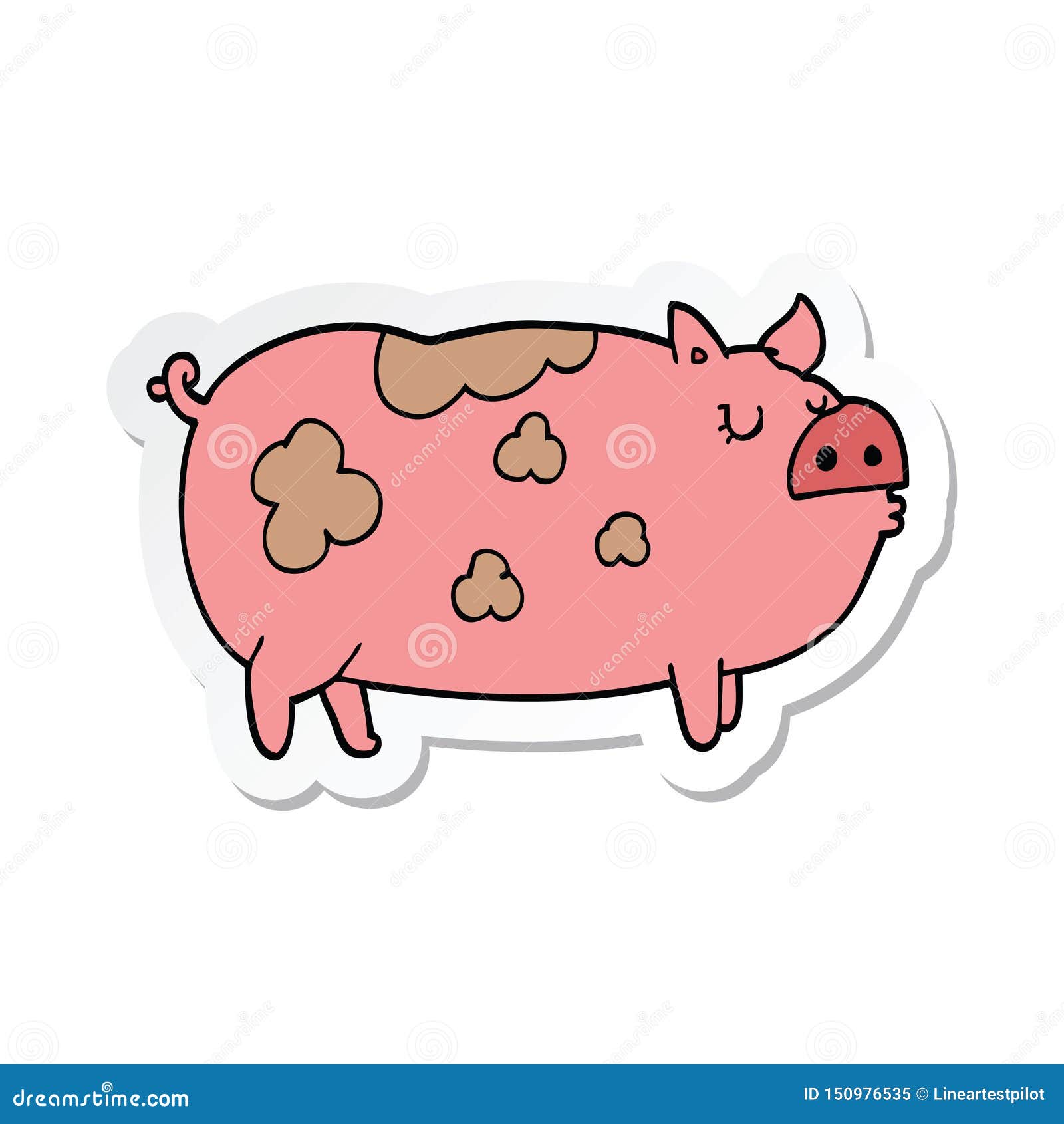 A Creative Sticker of a Cartoon Pig Stock Vector - Illustration of ...
