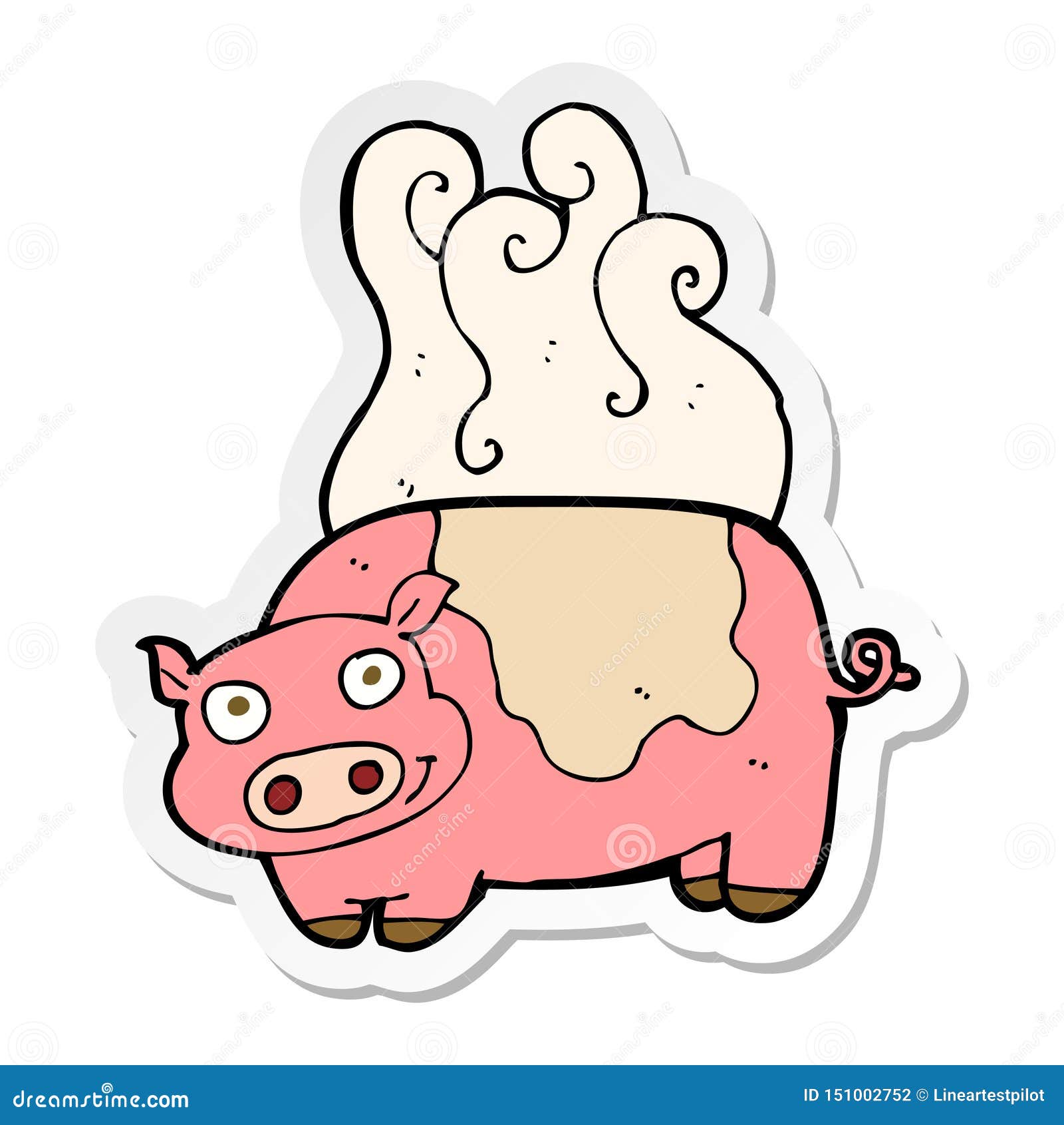 A Creative Sticker of a Cartoon Pig Stock Vector - Illustration of farm ...