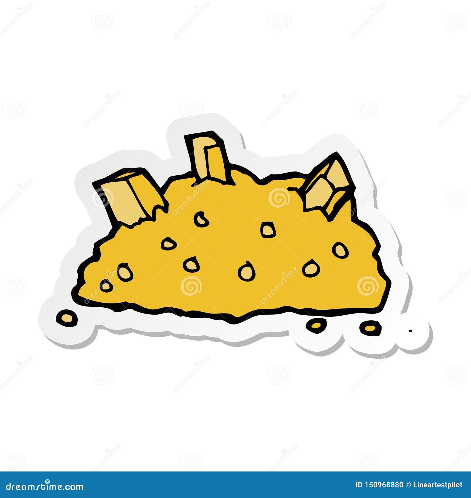 A Creative Sticker of a Cartoon Pile of Gold Stock Vector ...