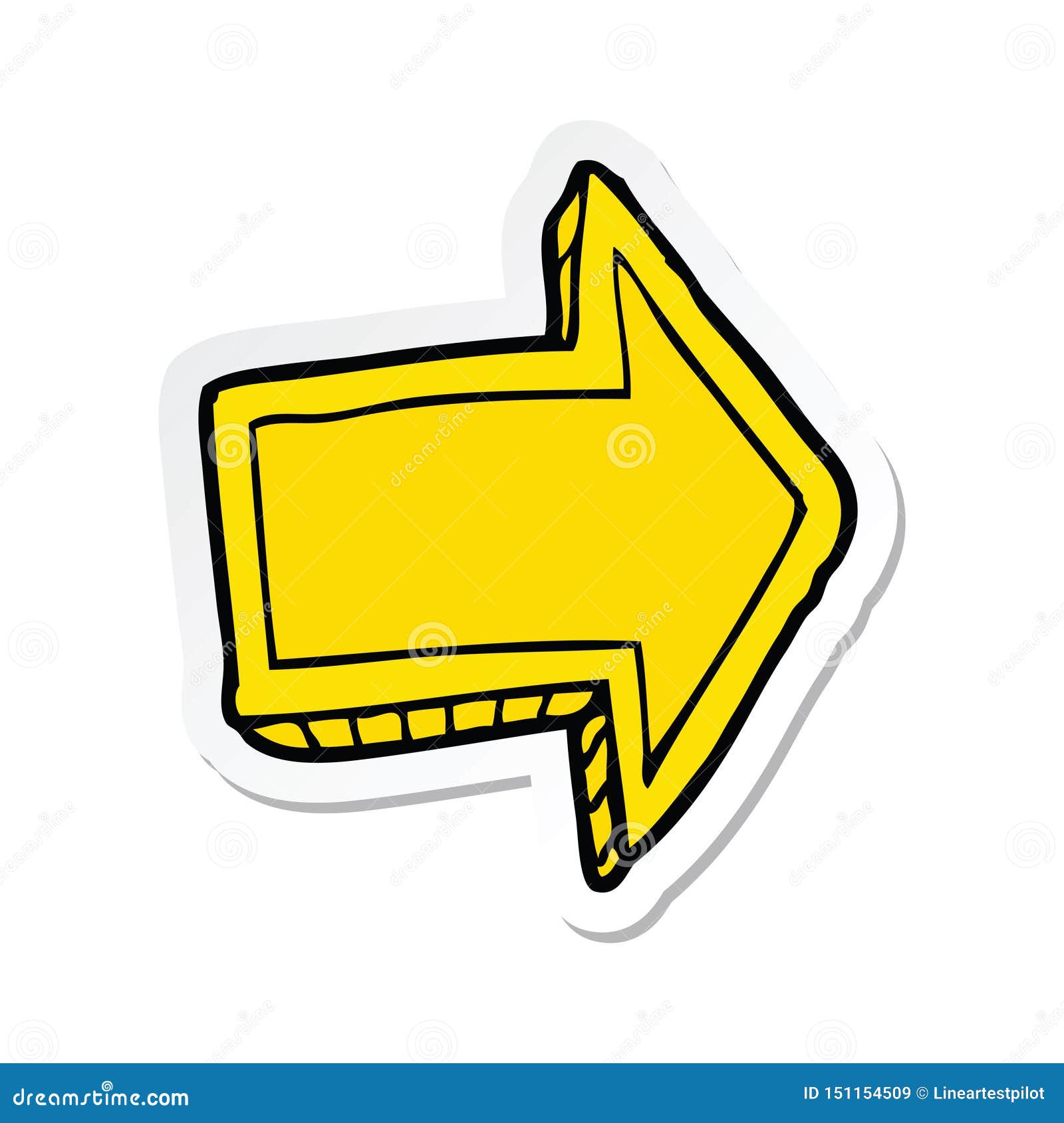 A Creative Sticker of a Cartoon Pointing Arrow Stock Vector ...