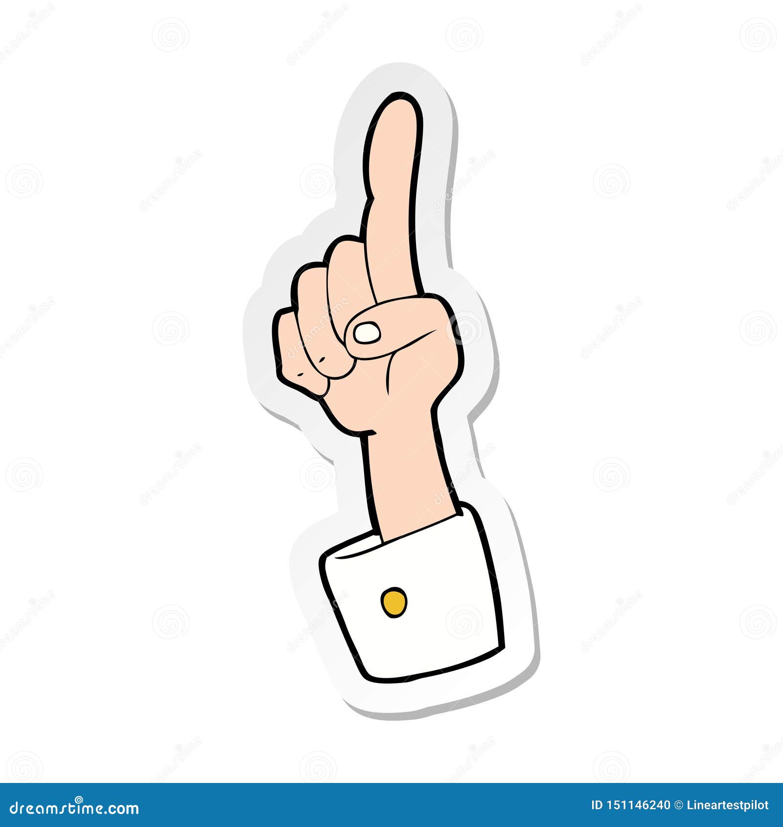 A Creative Sticker of a Cartoon Pointing Hand Stock Vector ...