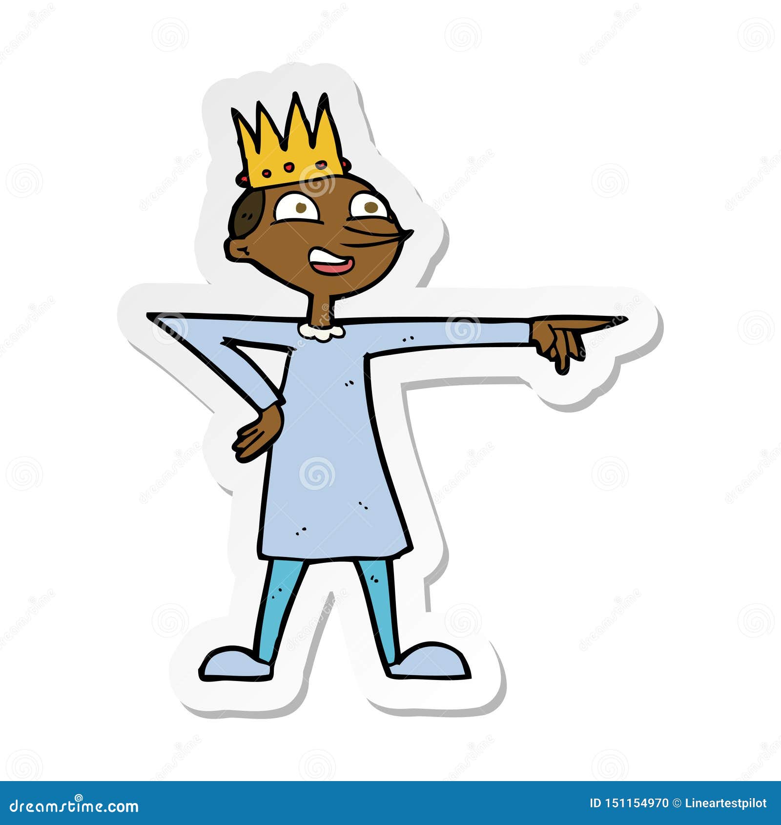 A Creative Sticker of a Cartoon Pointing Prince Stock Vector ...