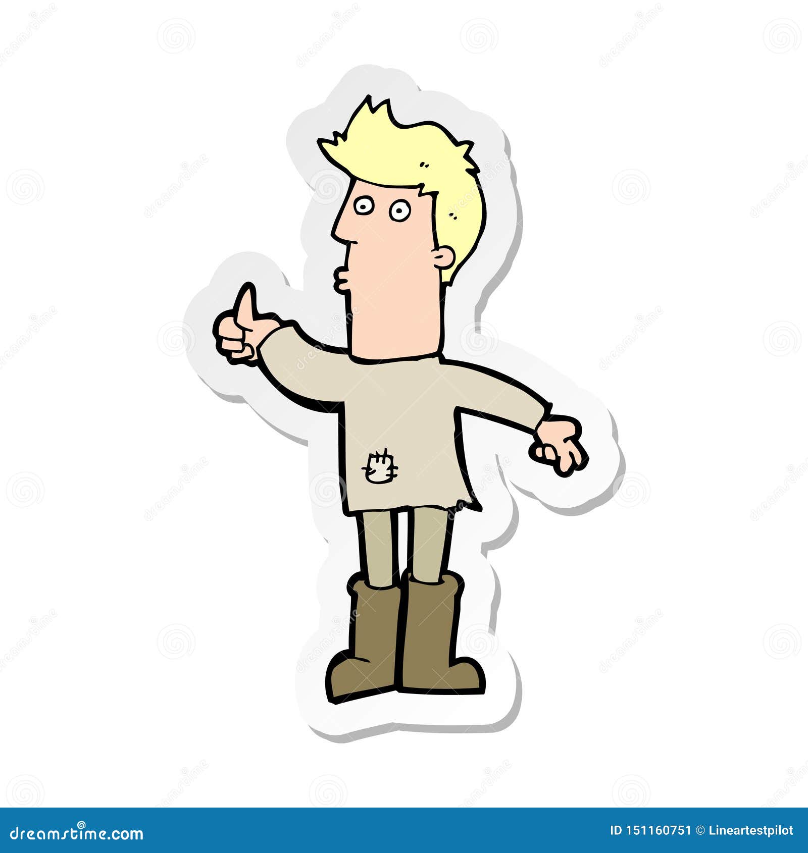 A Creative Sticker of a Cartoon Poor Man Stock Vector - Illustration of ...